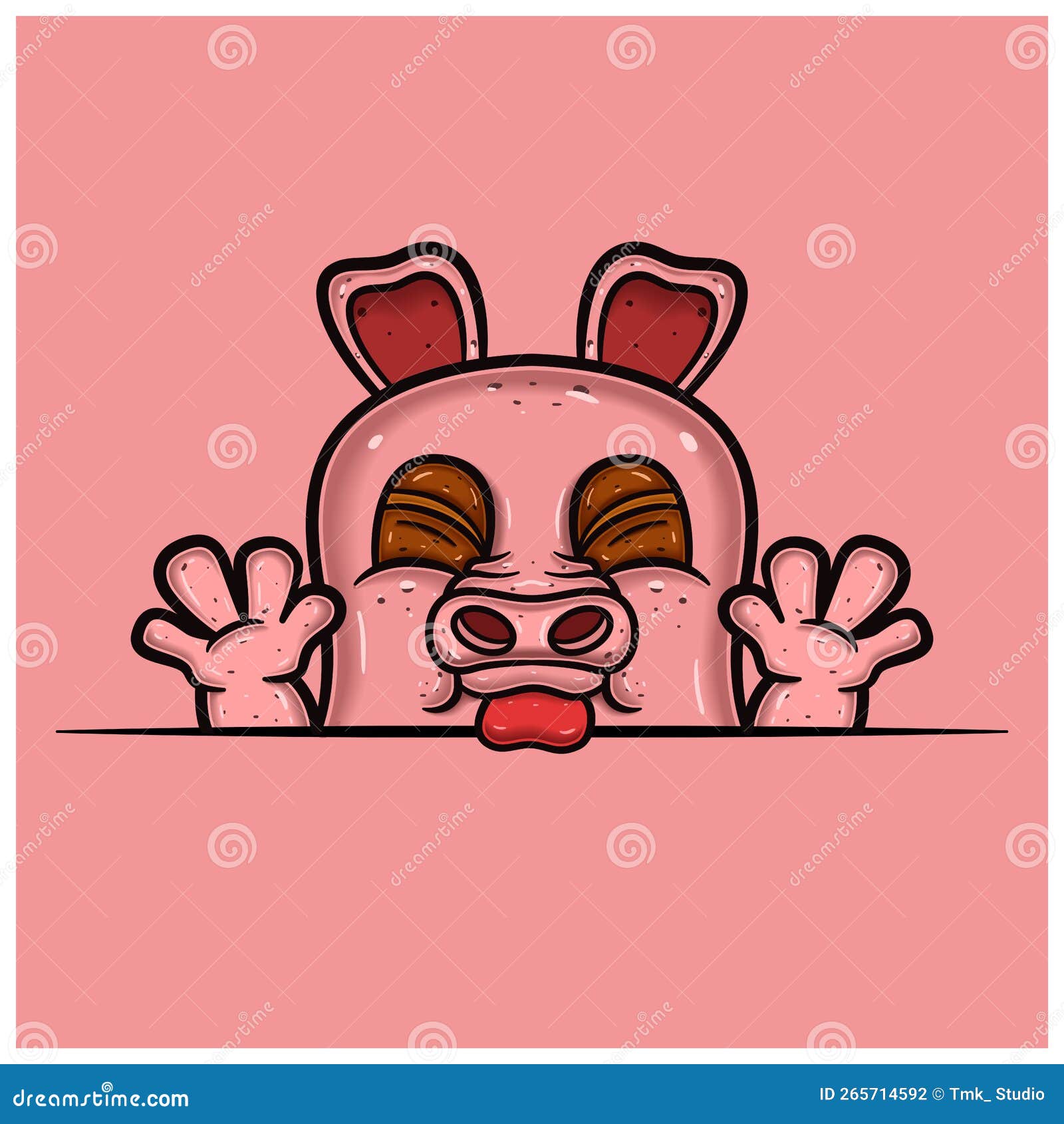 Taunt Face Expression with Pig Cartoon. Stock Vector - Illustration of ...