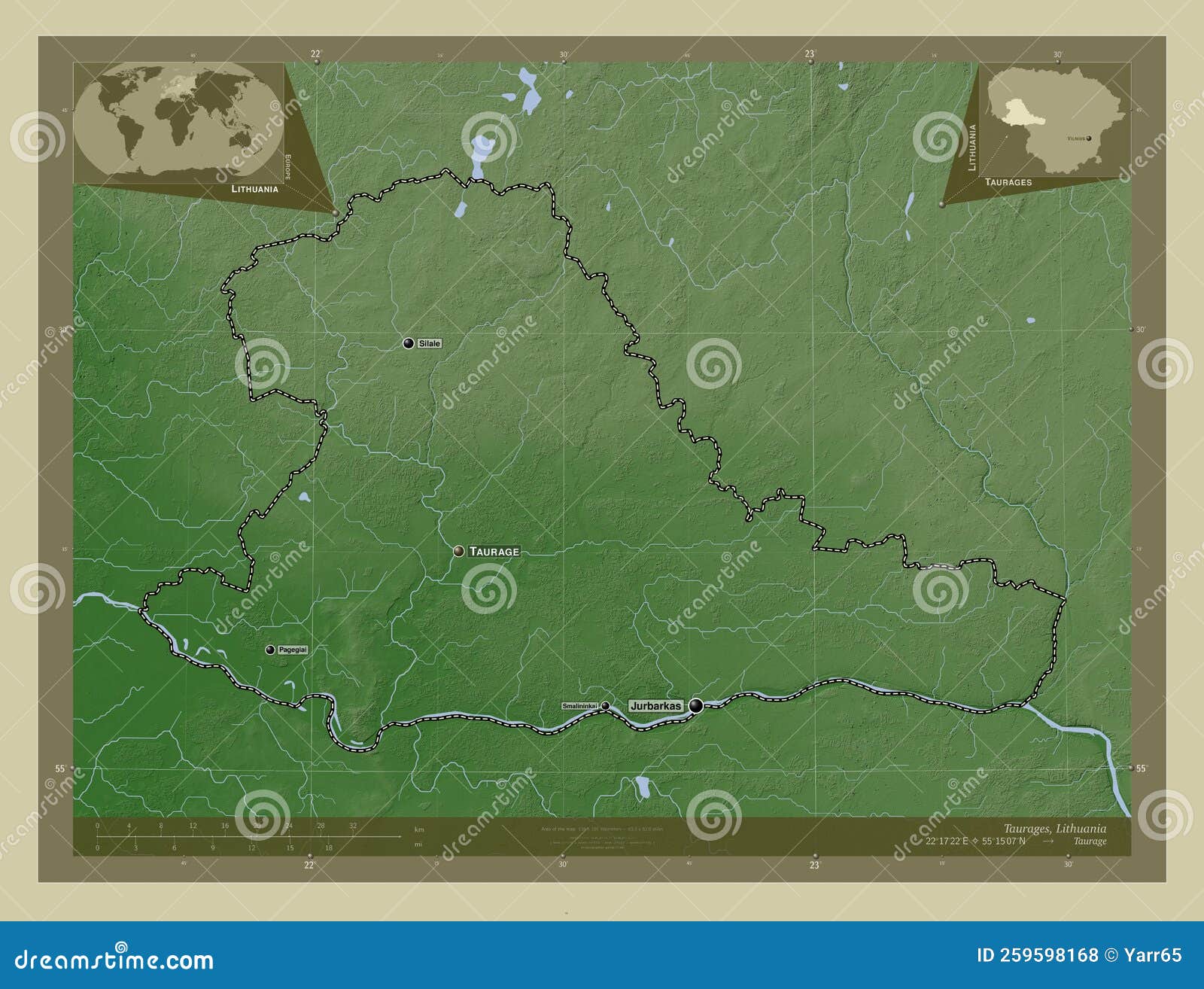Taurages, Lithuania. Wiki. Labelled Points of Cities Stock Illustration ...