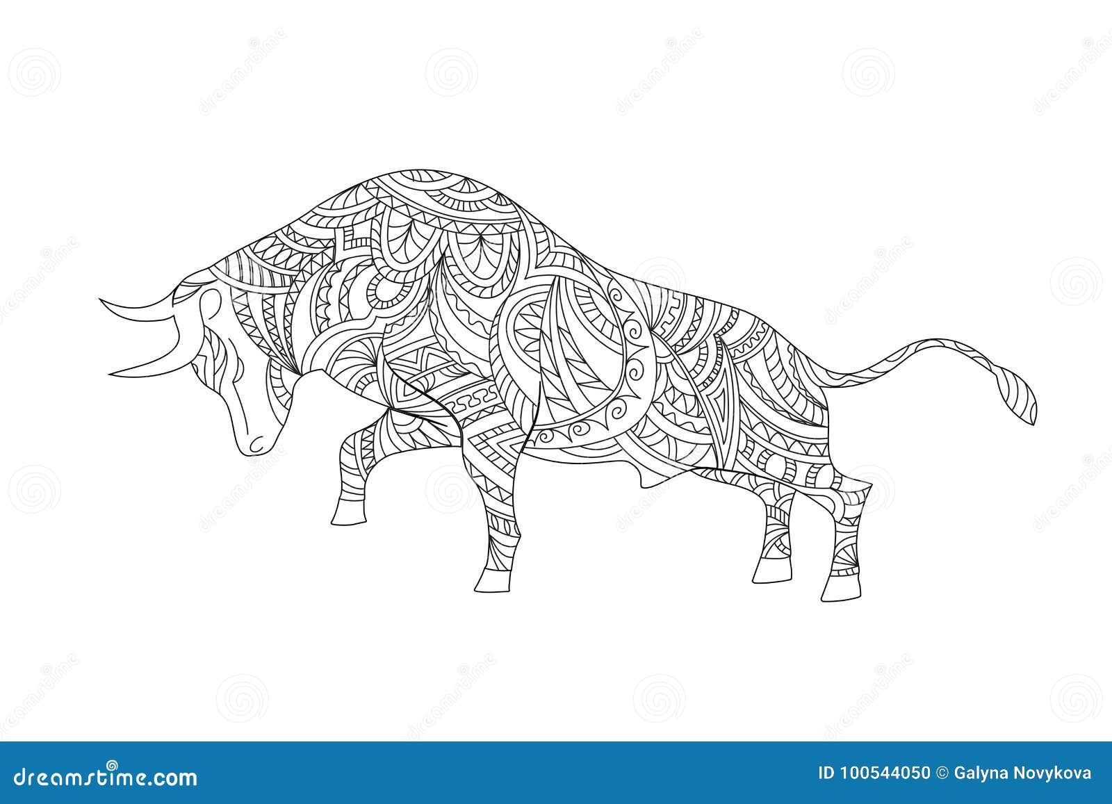Taureau d'isolement modelé illustration de vecteur. Illustration du ...