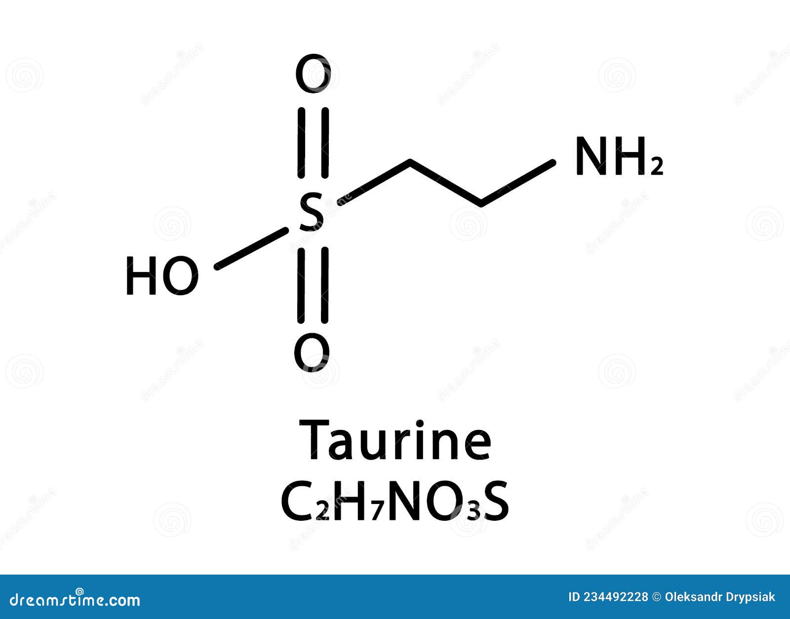 Taurine Molecular Structure. Taurine Skeletal Chemical Formula ...