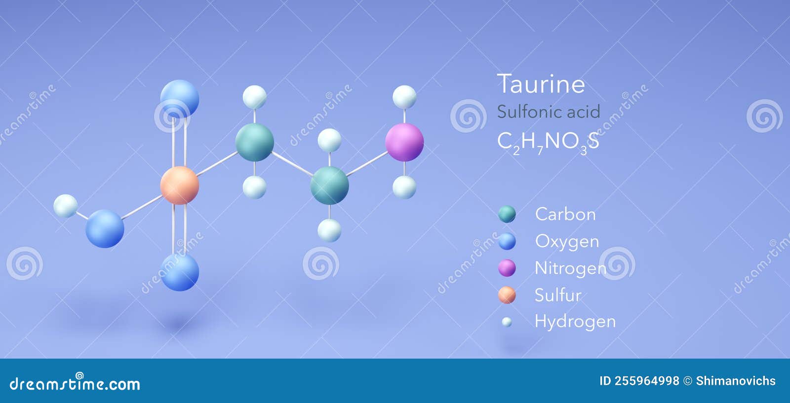 Taurine, Molecular Structures, Sulfonic Acid, 3d Model, Structural ...
