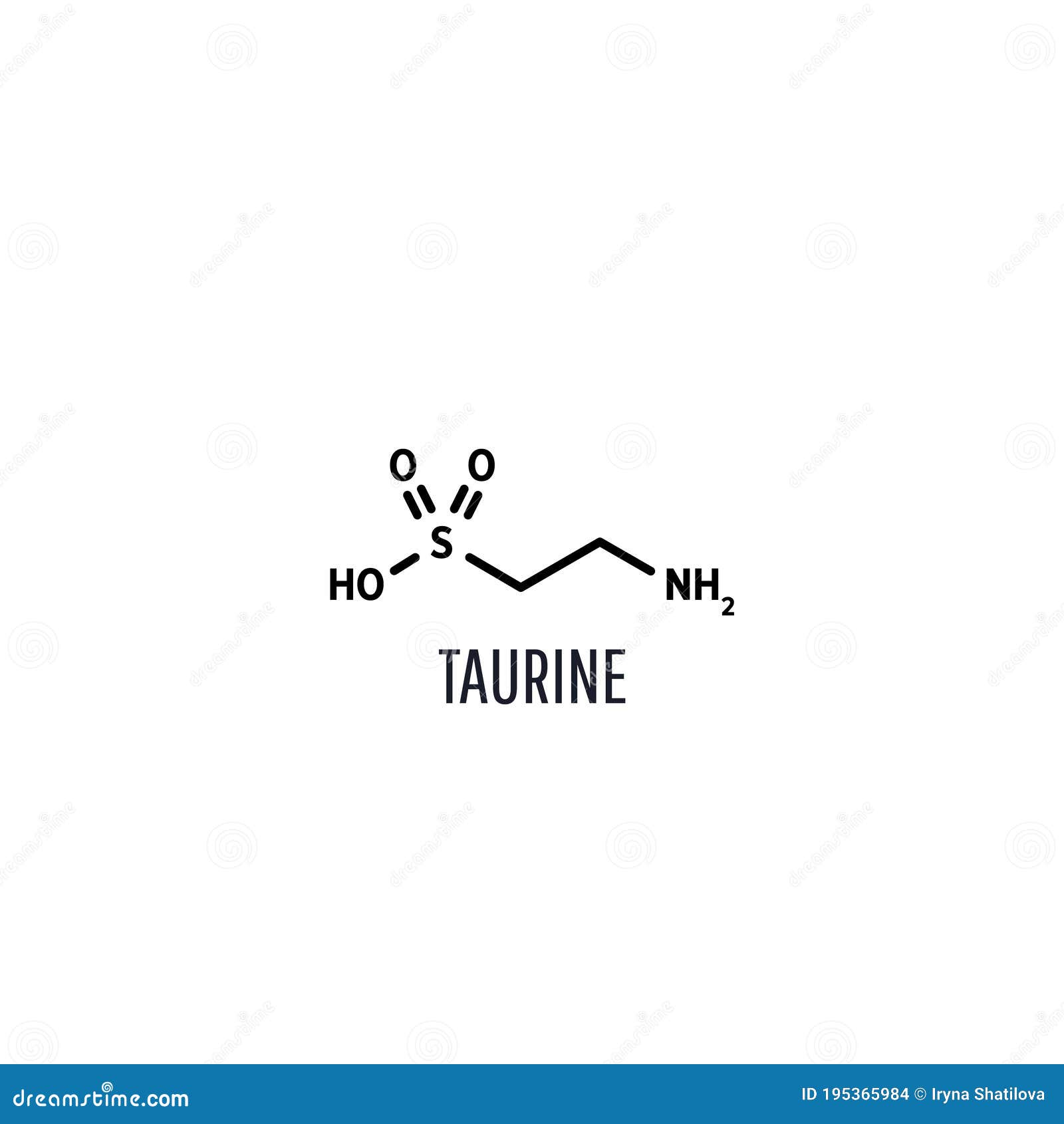 Taurine Structural Chemical Formula on White Background Stock ...