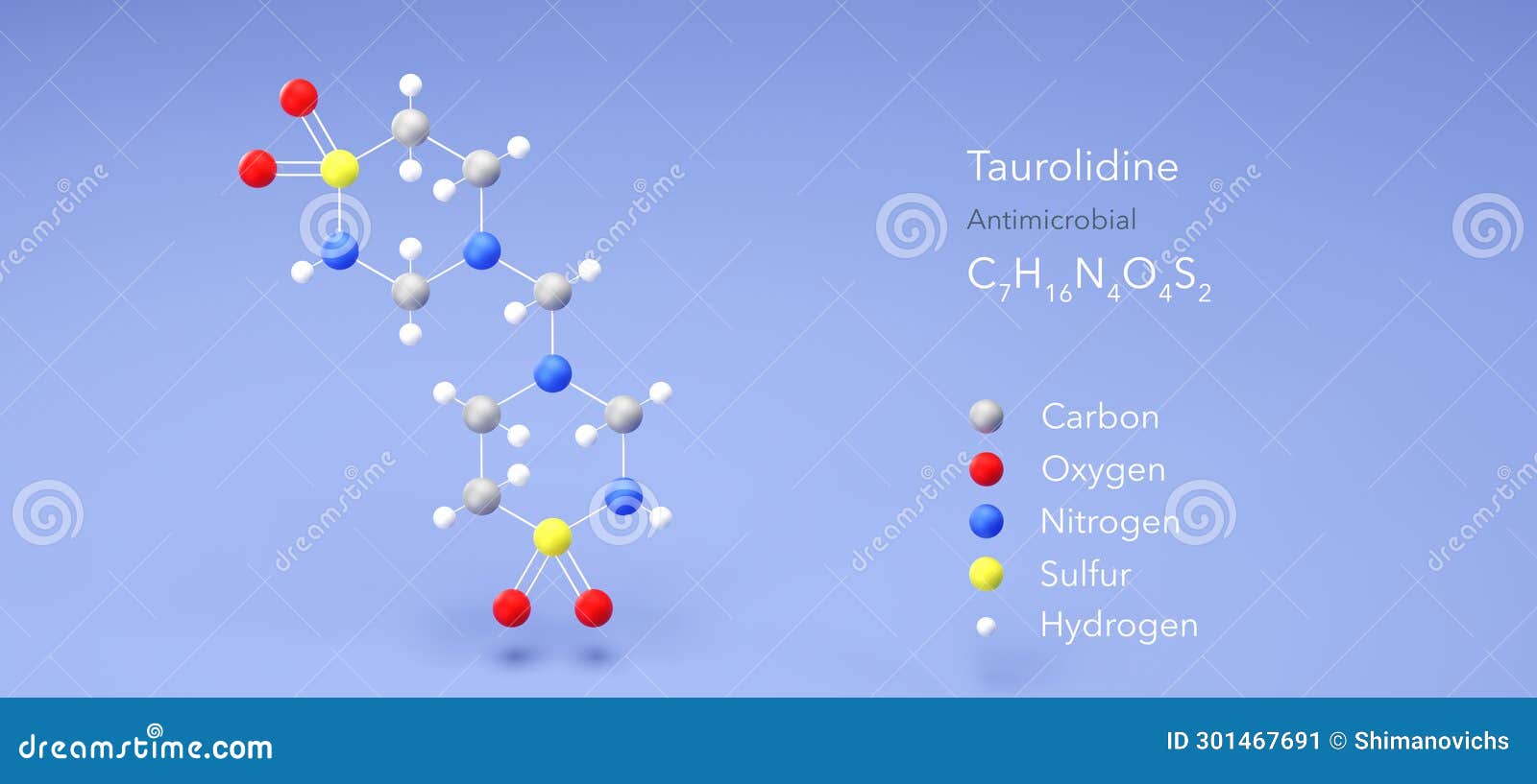 Taurolidine Molecule, Molecular Structures, Antimicrobial, 3d Model ...