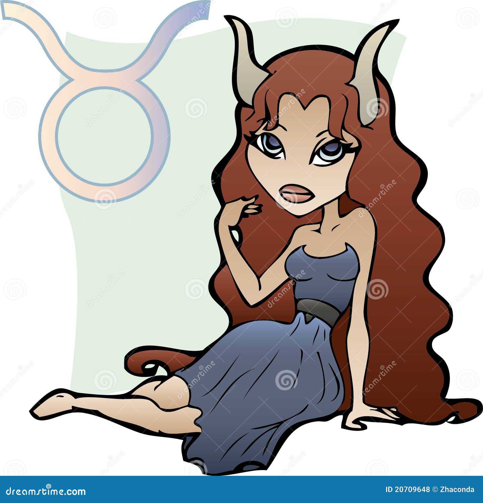 Taurus stock vector. Illustration of dress, horned, cartoon - 20709648