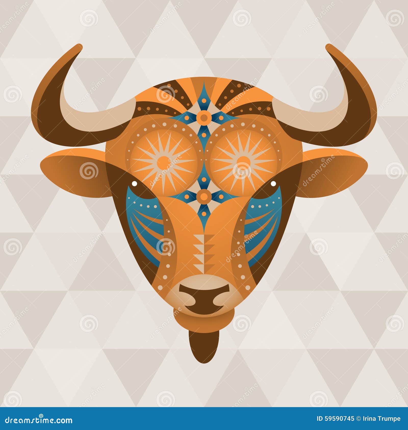 Taurus vektor illustrationer. Illustration av tjur, etnisk - 59590745