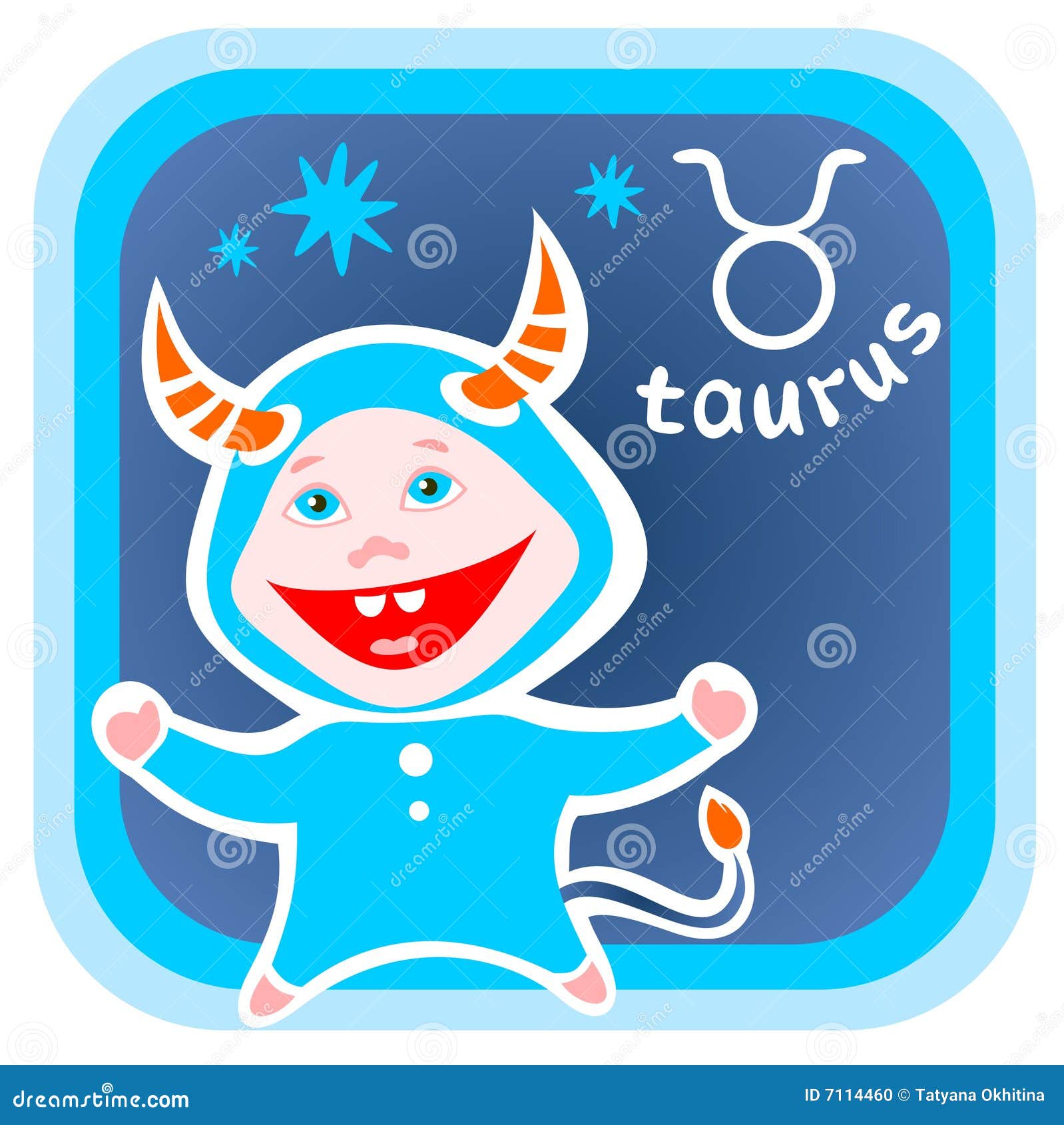 Taurus stock vector. Illustration of ornate, cartoon, taurus - 7114460