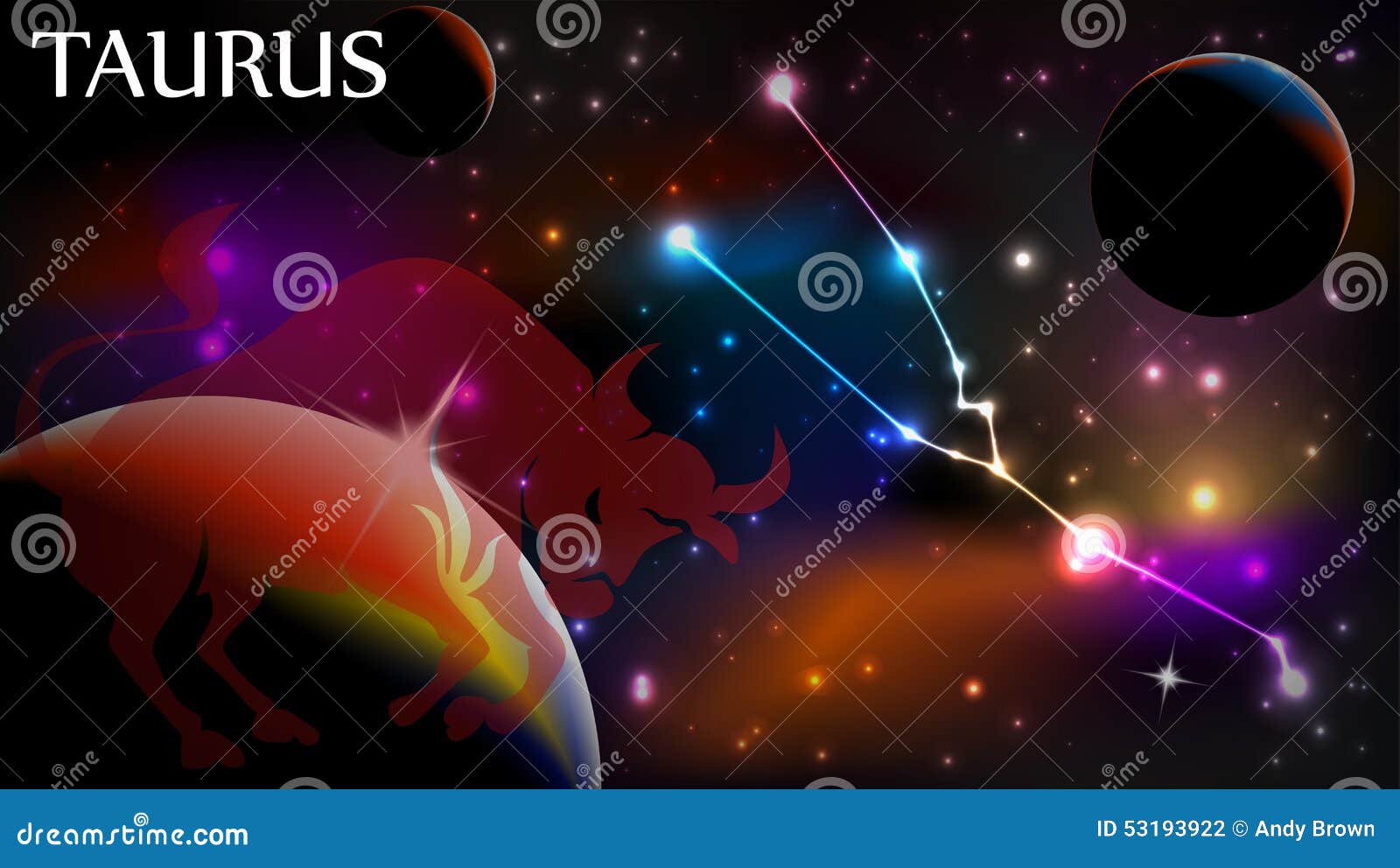 Taurus Astrological Sign and Copy Space Stock Illustration ...