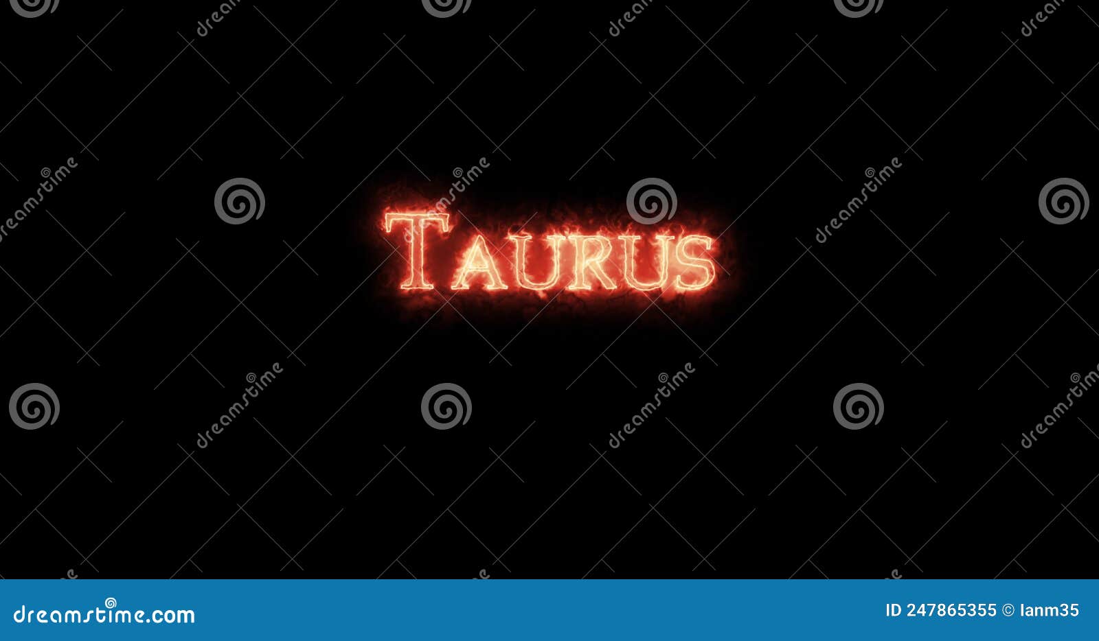 Taurus Astrological Sign Written with Fire. Loop Stock Video - Video of ...