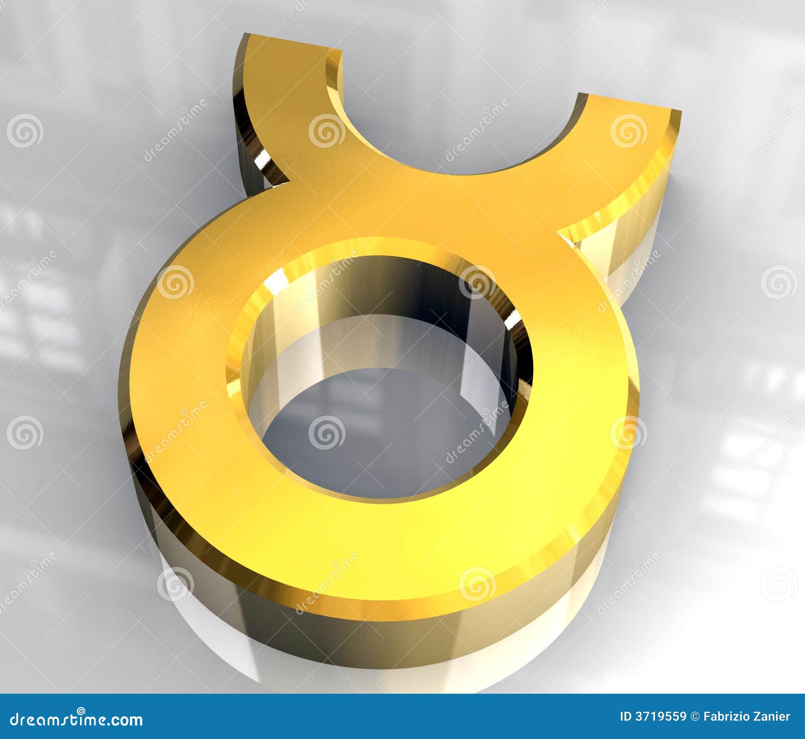 Taurus Astrology Symbol in Gold (3d) Stock Illustration - Illustration ...