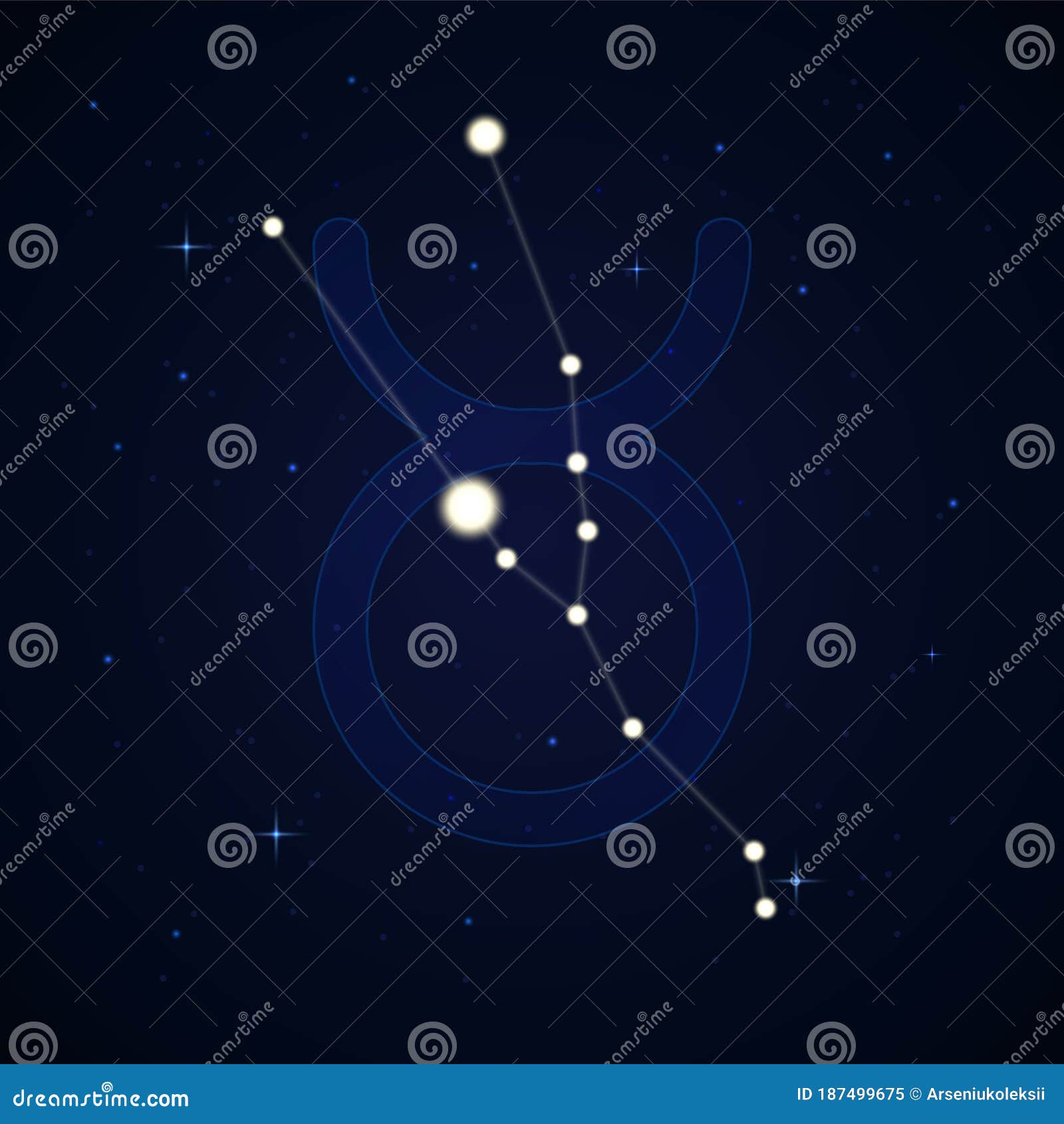 Taurus, the bull. stock vector. Illustration of star - 187499675