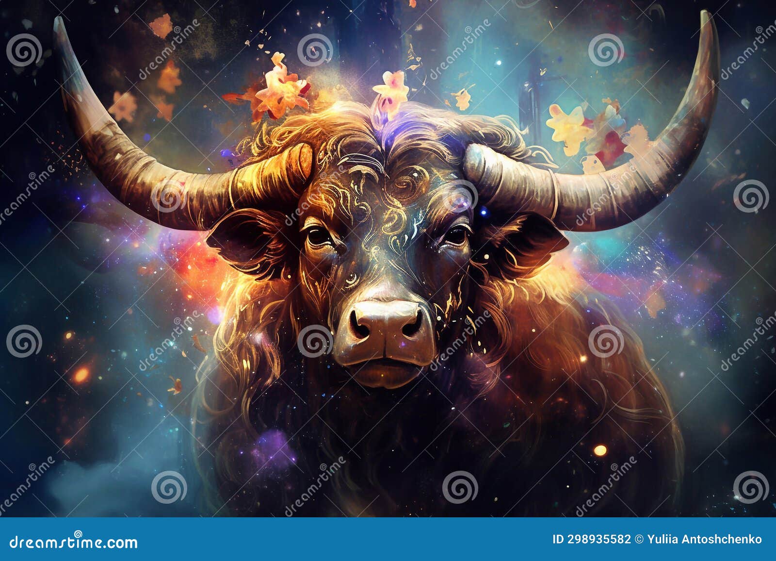 Taurus Celestial Portrait. stock illustration. Illustration of security ...