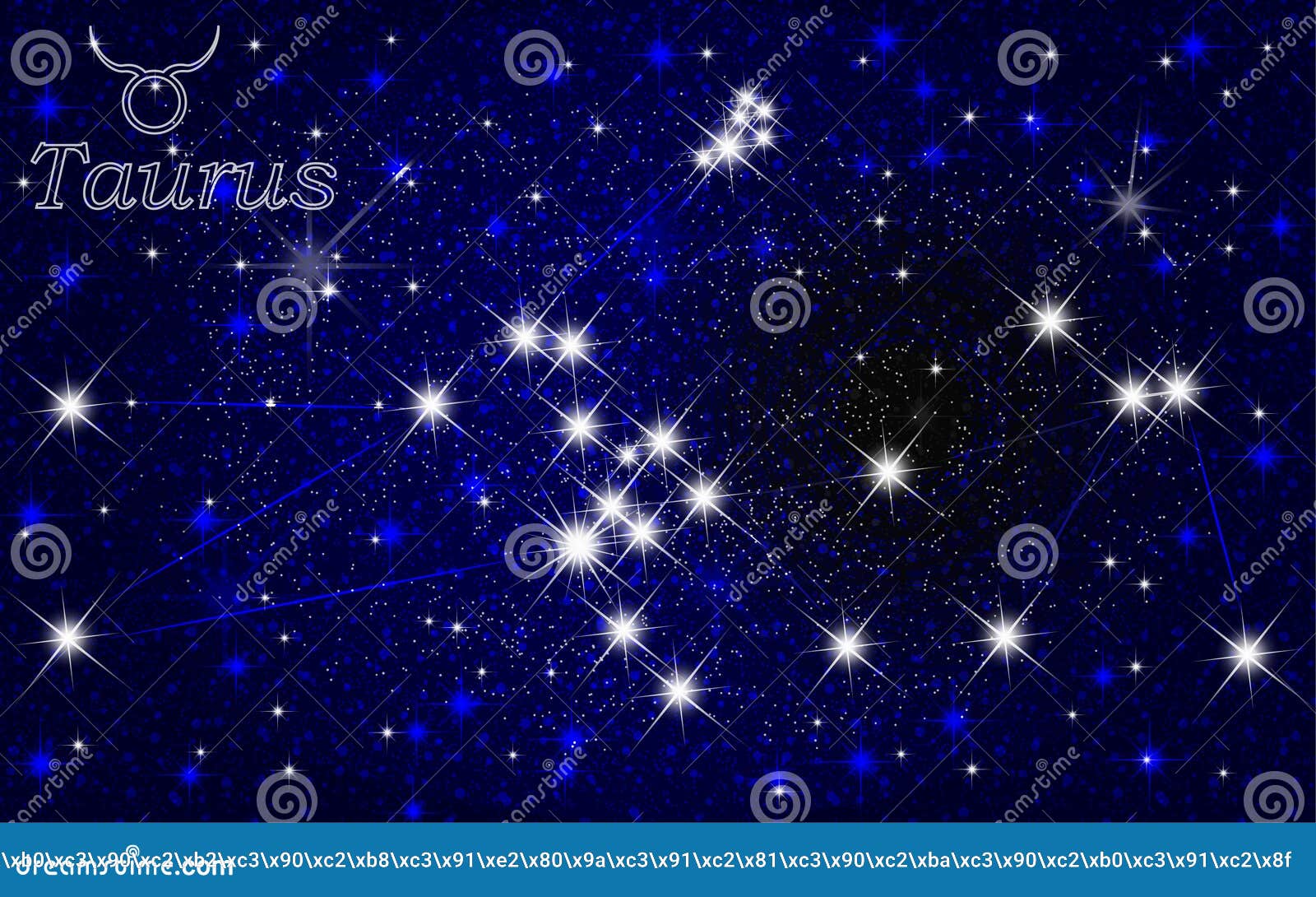 Taurus Constellation On A Purple Background. Schematic Representation ...