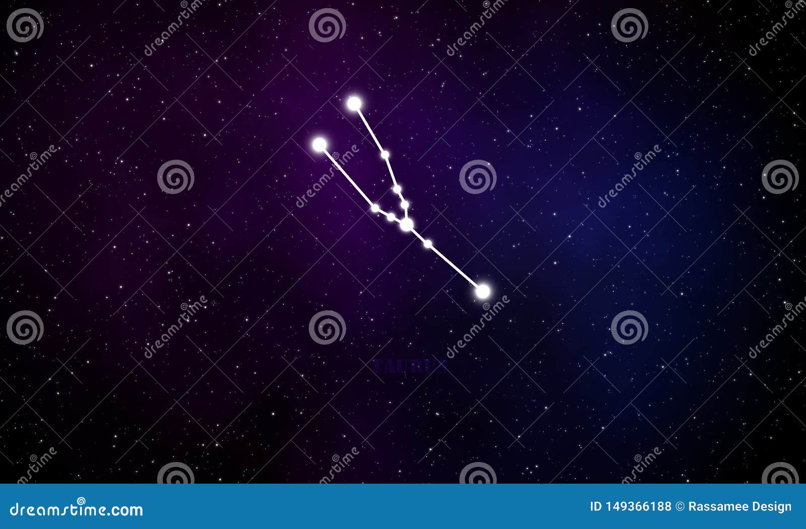 Taurus Constellation Astrological Sign with the Galaxy Background Stock ...