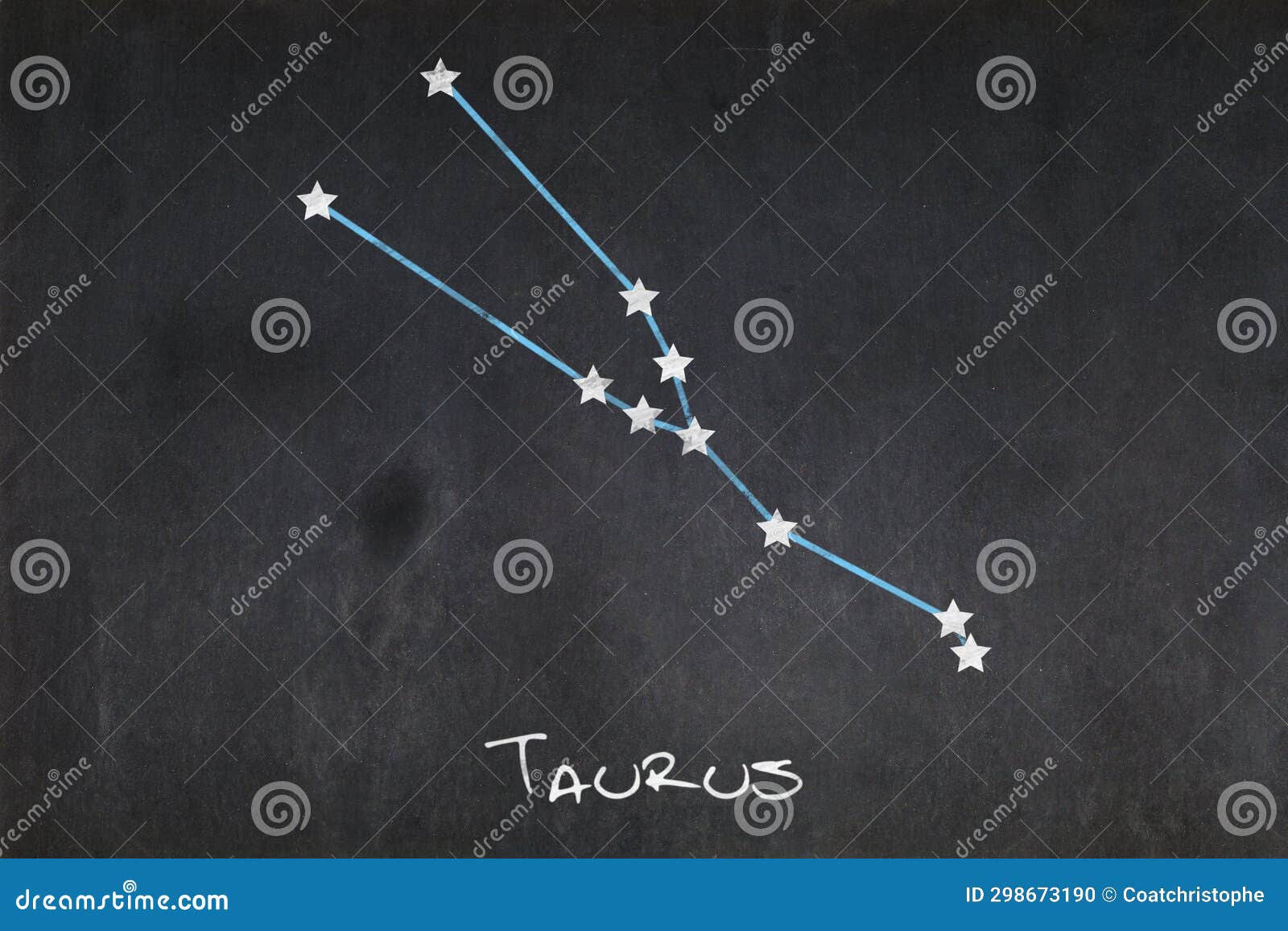 Taurus Constellation Drawn on a Blackboard Stock Photo - Image of full ...