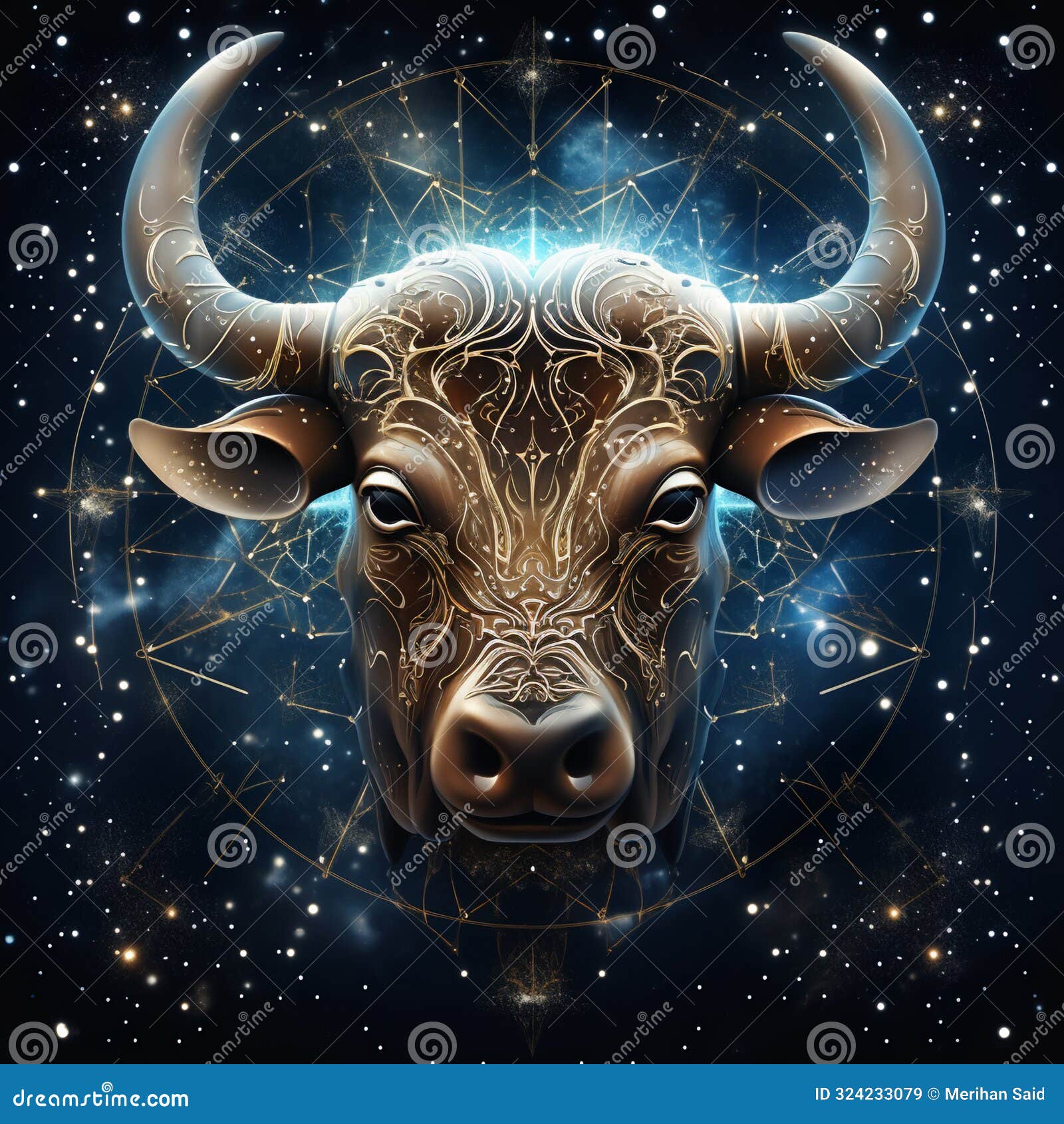 Taurus Constellation Map in Starry Sky, AI Generative. Stock ...