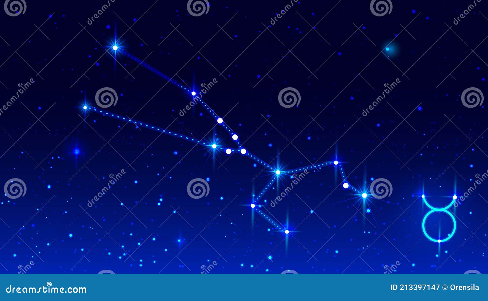 Taurus Constellation in Night Starry Sky. Zodiac Sign Taurus Stock ...