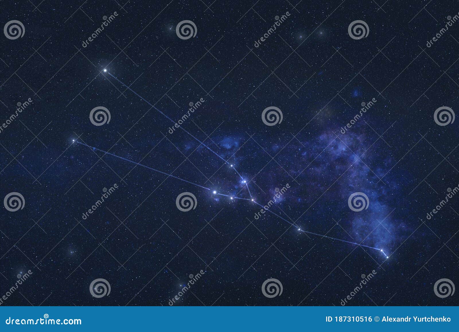 Taurus Constellation in Outer Space Stock Illustration - Illustration ...