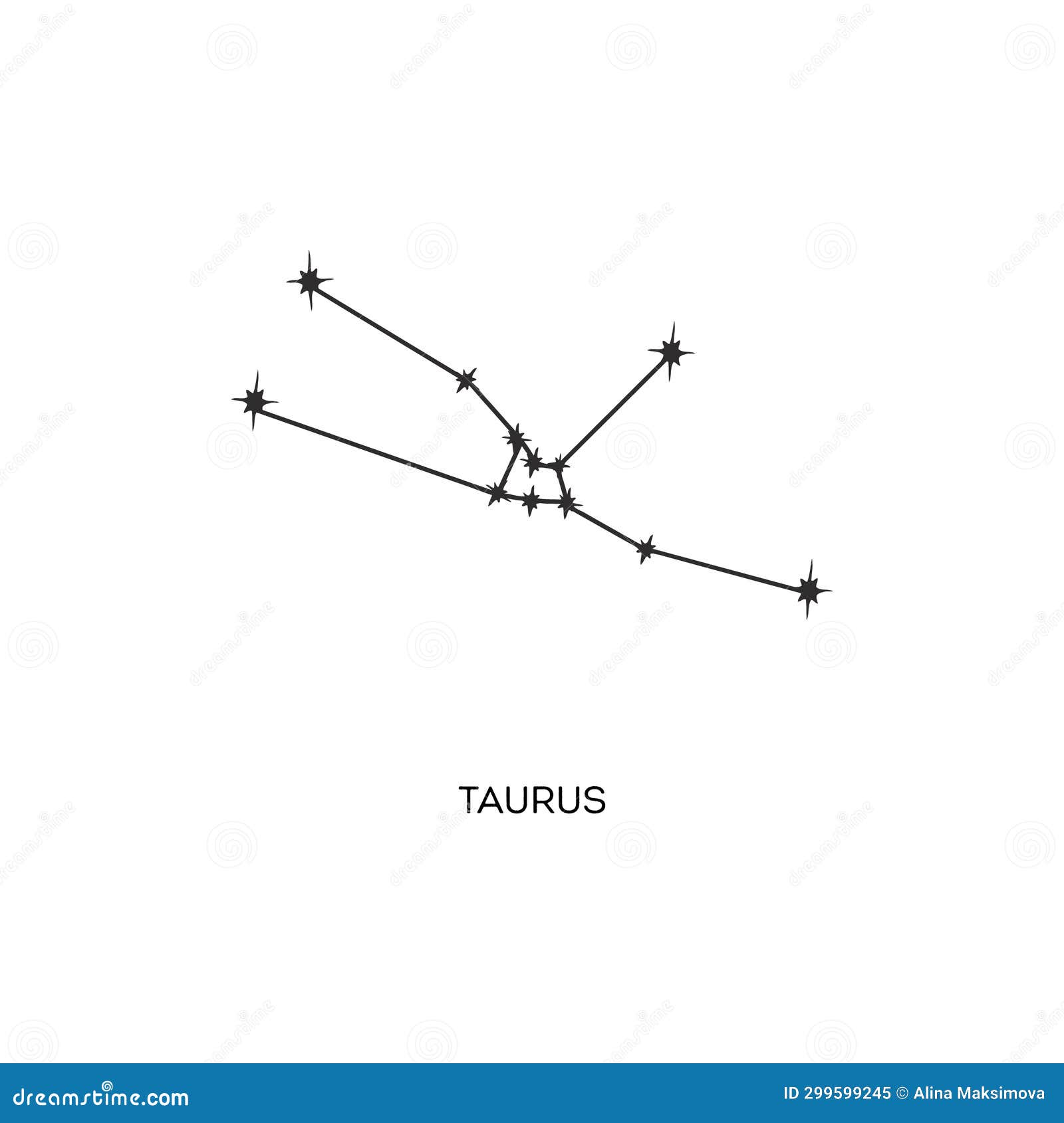 Taurus Constellation Vector Illustration Stock Vector - Illustration of ...