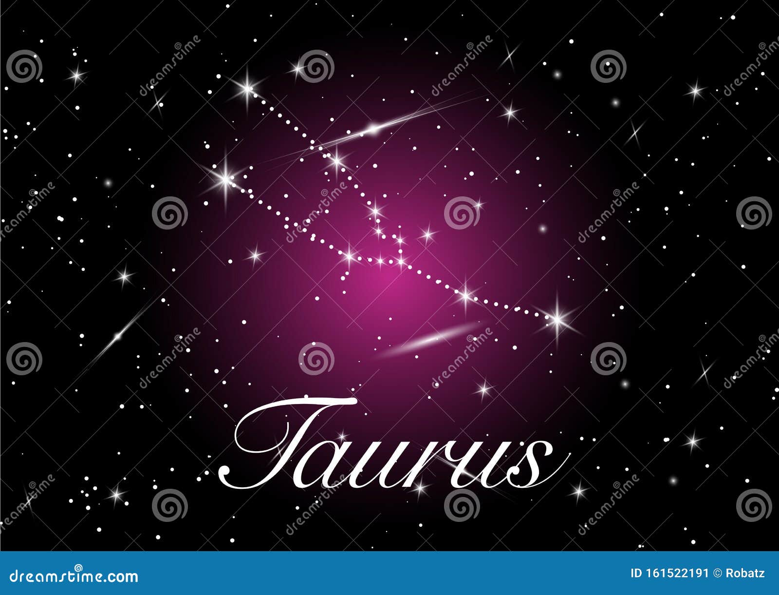 Taurus Zodiac Constellations Sign On Beautiful Starry Sky With Galaxy ...