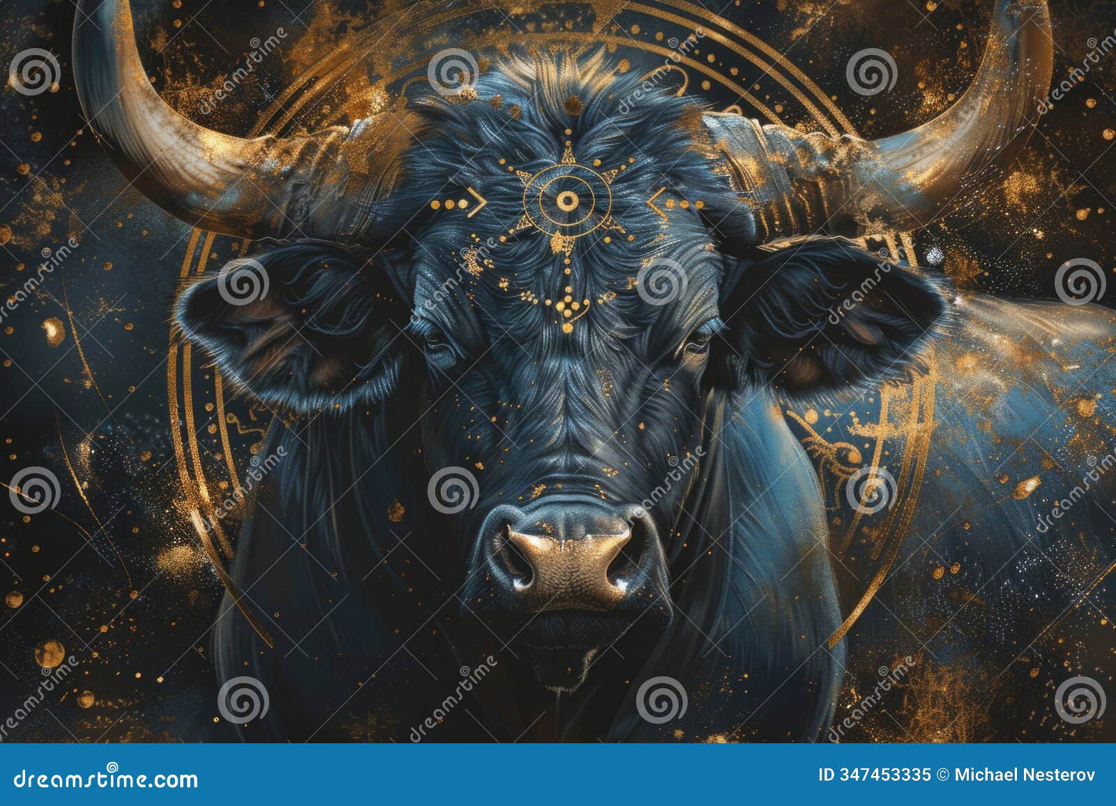 Taurus Head, Astrological Zodiac Sign Stock Image - Image of galaxy ...