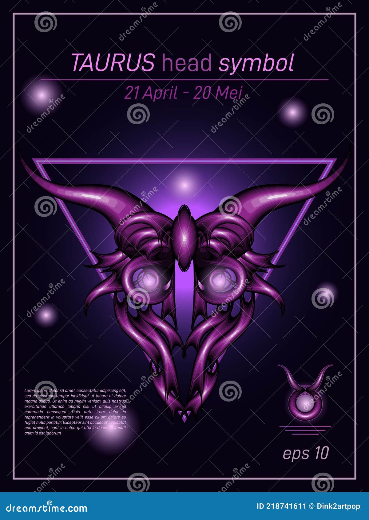 TAURUS HEAD SYMBOL stock vector. Illustration of drawing - 218741611
