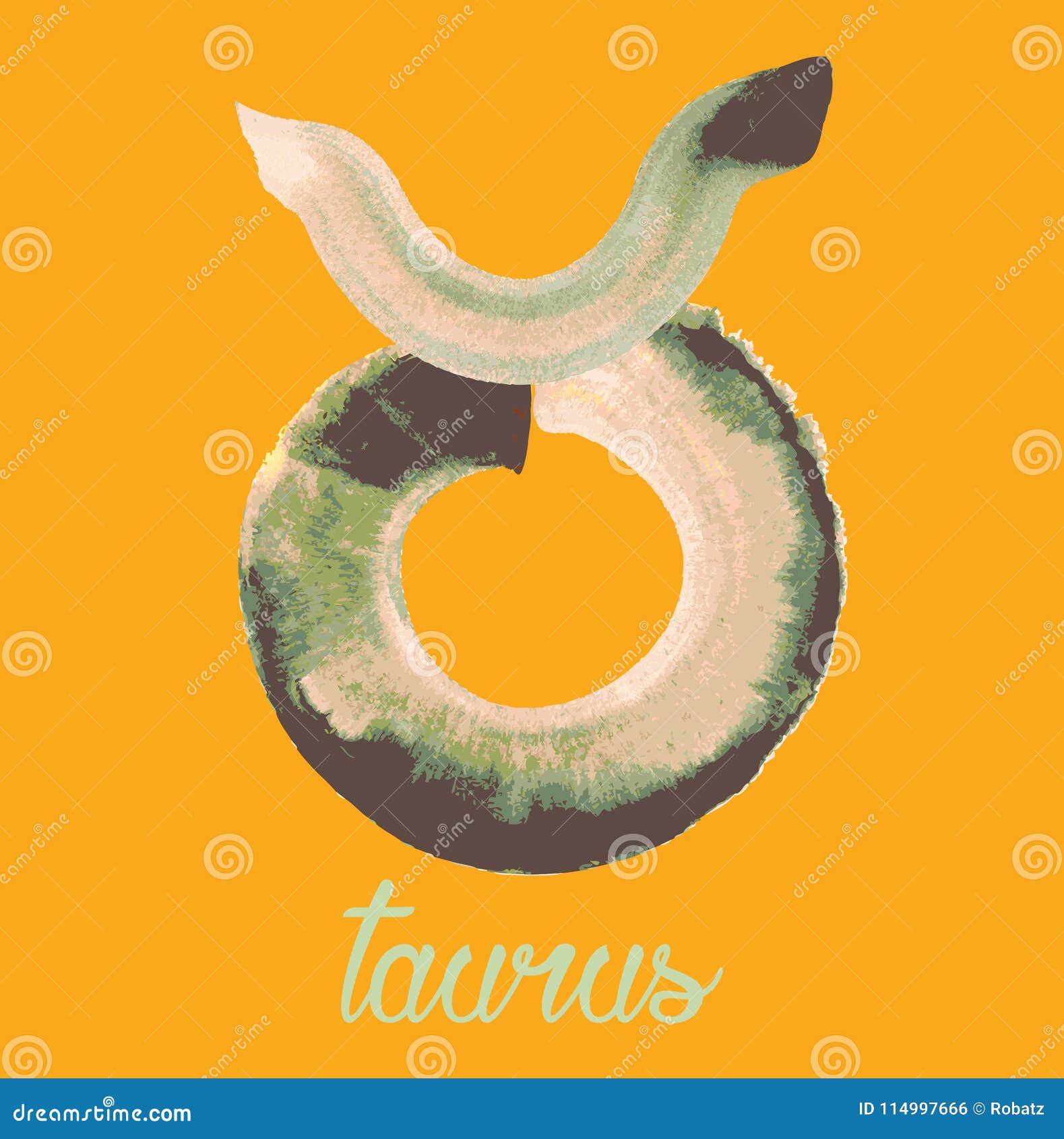 Taurus Icon Of Zodiac Vector Icon Astrological Signs Colorful Image