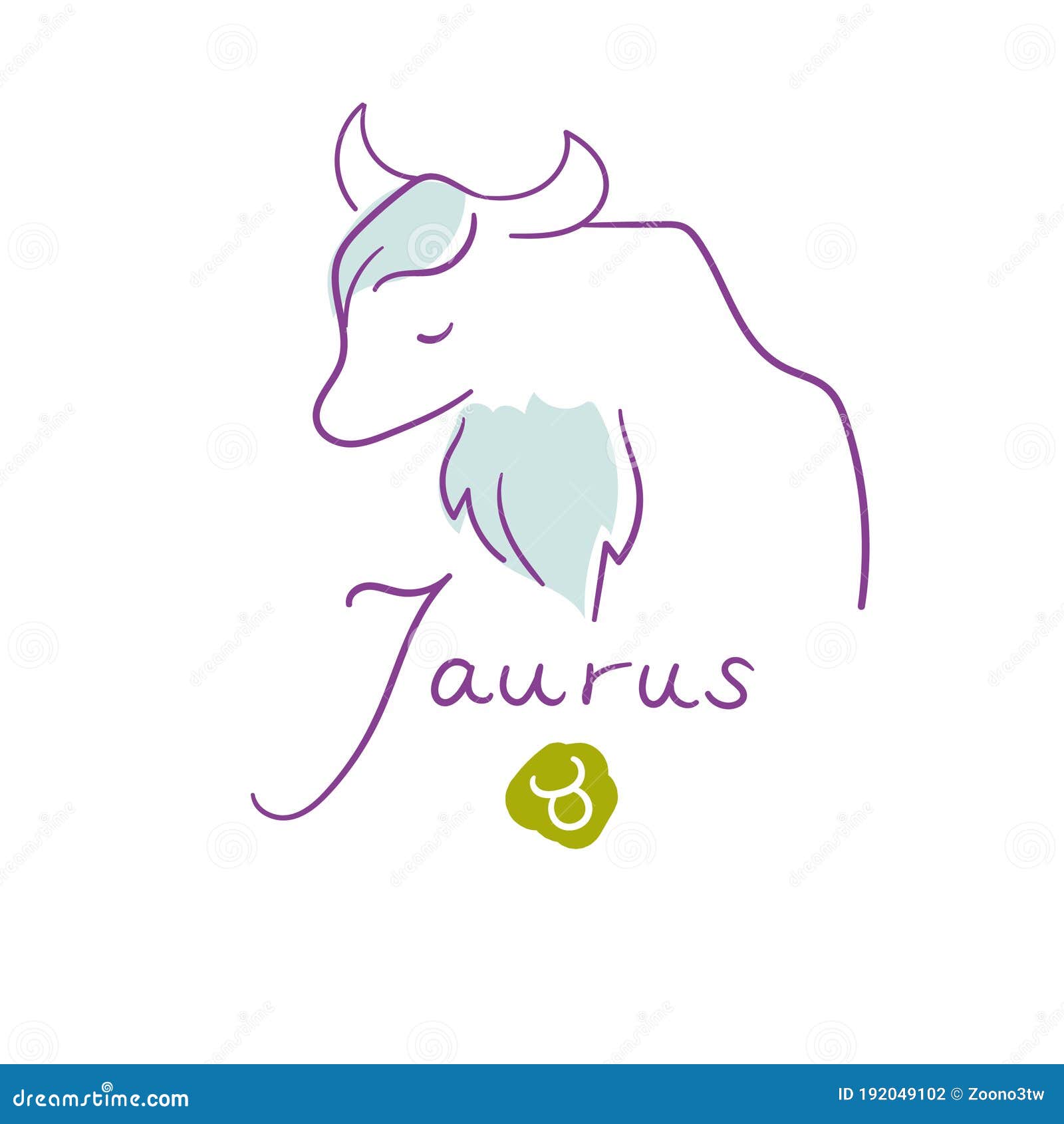 Taurus Illustration, Handwriting, Symbol. Vector Illustration Stock ...