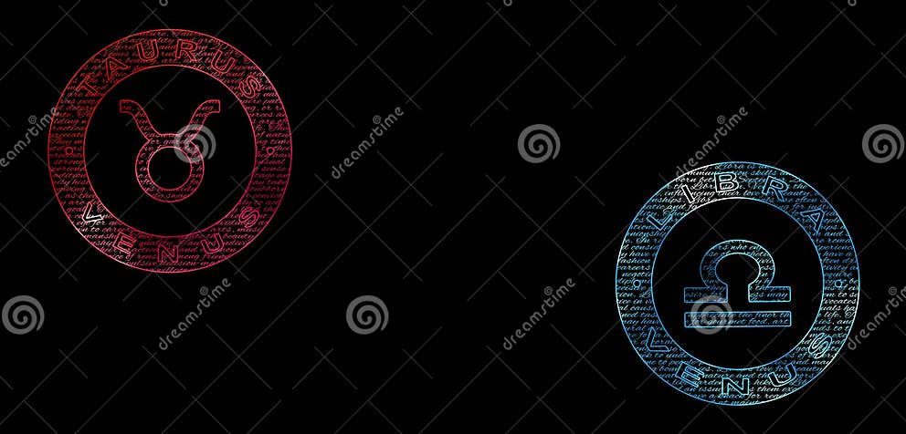 Taurus and Libra Compatibility Stock Illustration - Illustration of ...