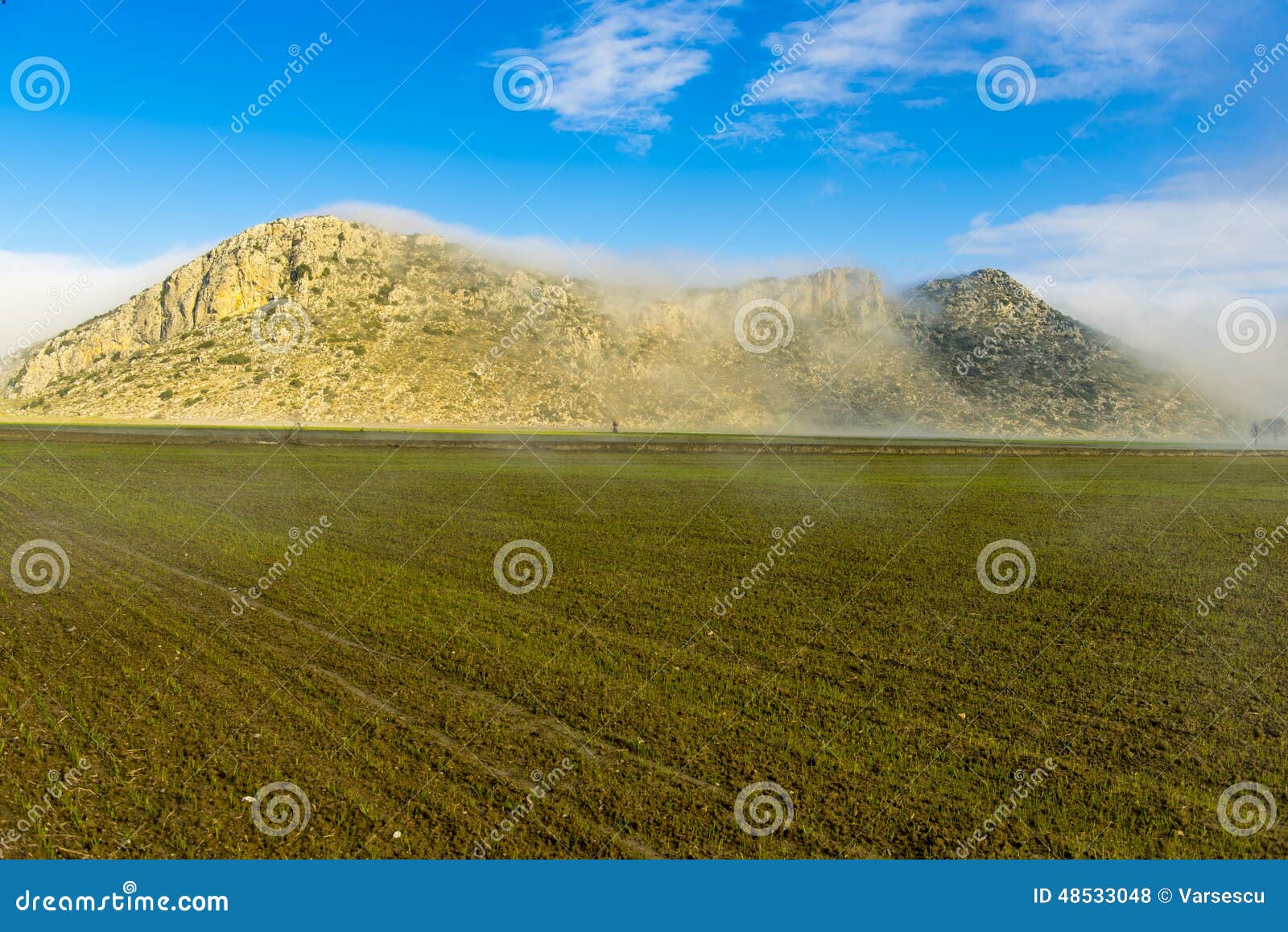 Taurus Mountain and Wheat Field Landscape, Turkey Stock Photo - Image ...