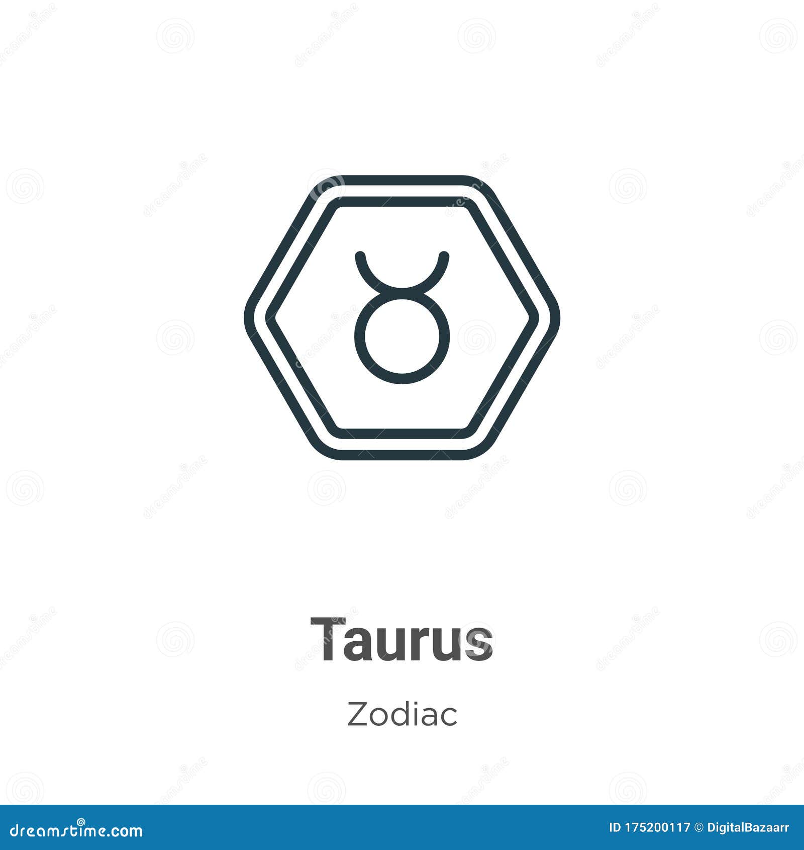 Taurus Outline Vector Icon. Thin Line Black Taurus Icon, Flat Vector ...