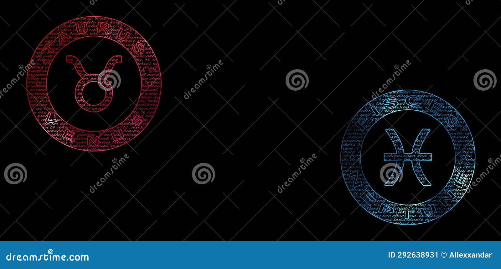 Taurus and Pisces Compatibility Stock Illustration - Illustration of ...