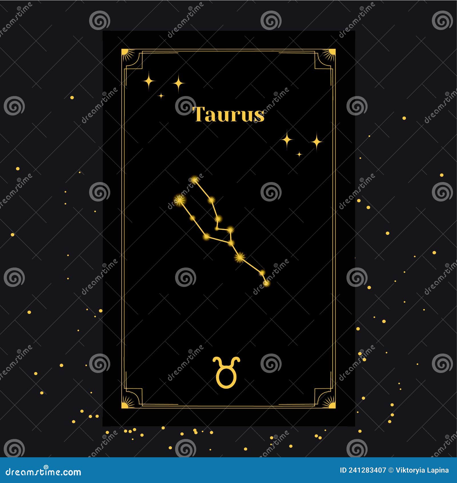 Taurus Signs, Zodiac Background. Beautiful Vector Images in the Middle ...
