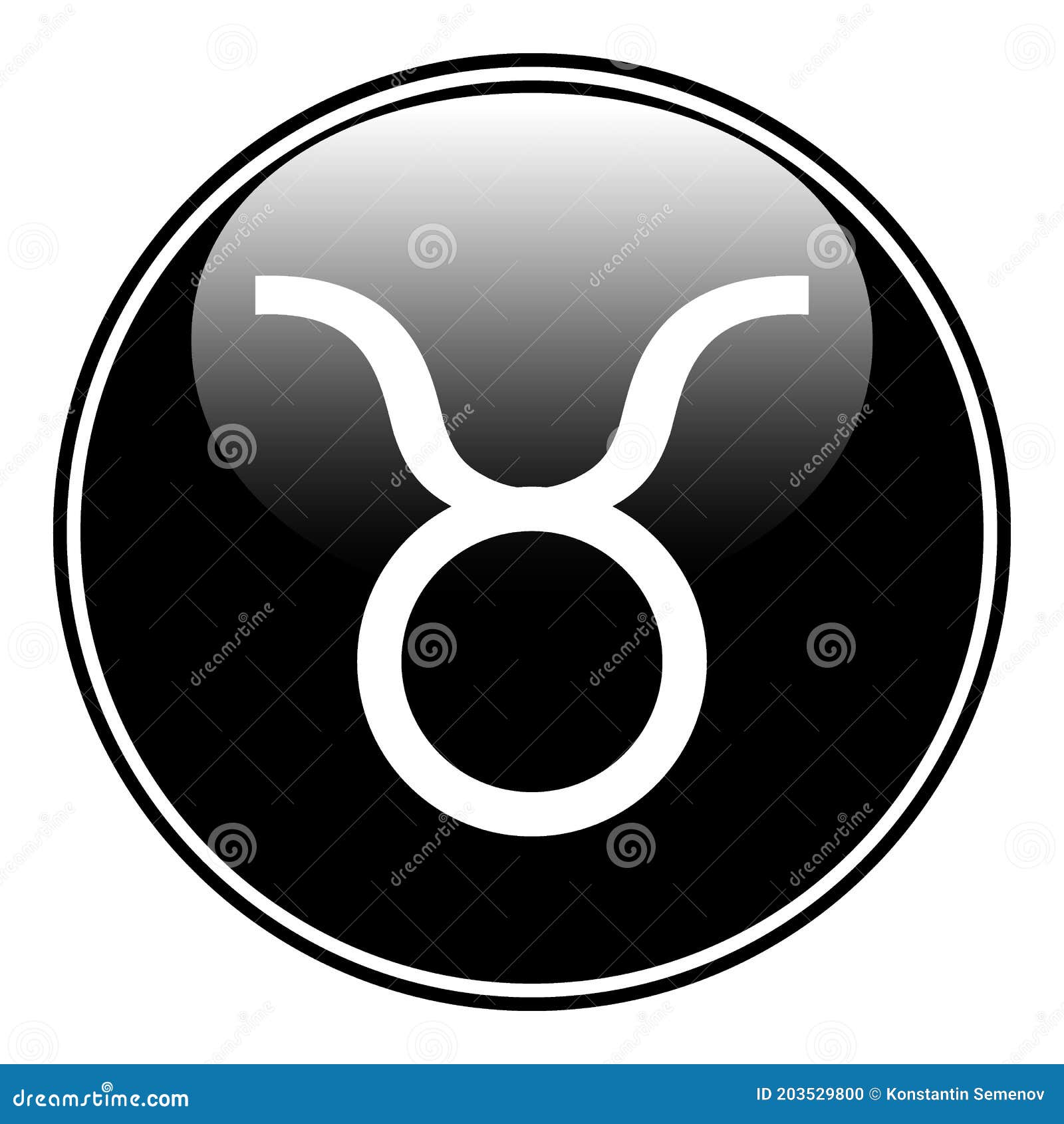 Taurus symbol on white stock illustration. Illustration of spirituality ...