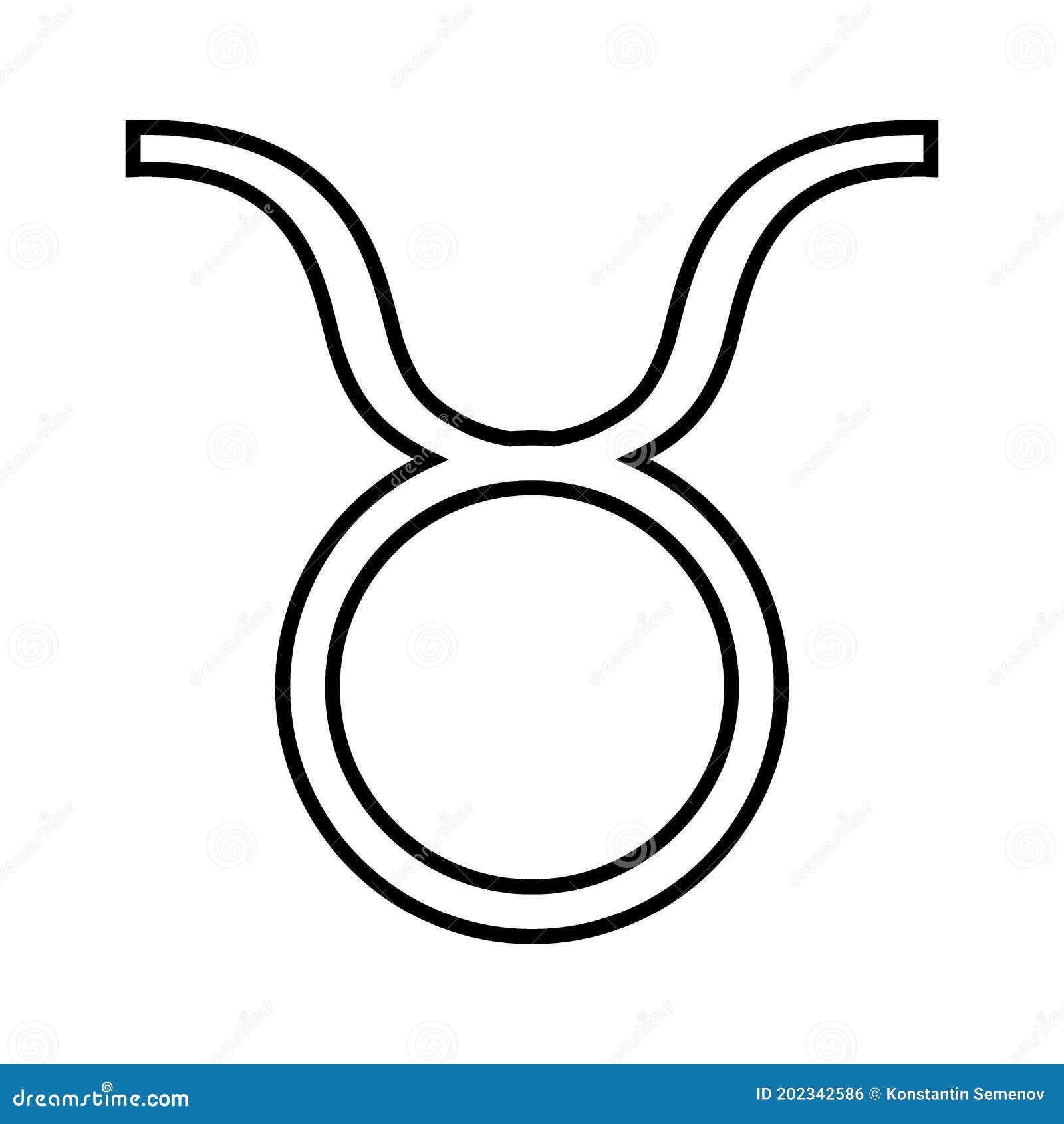 Taurus symbol on white stock illustration. Illustration of fortune ...