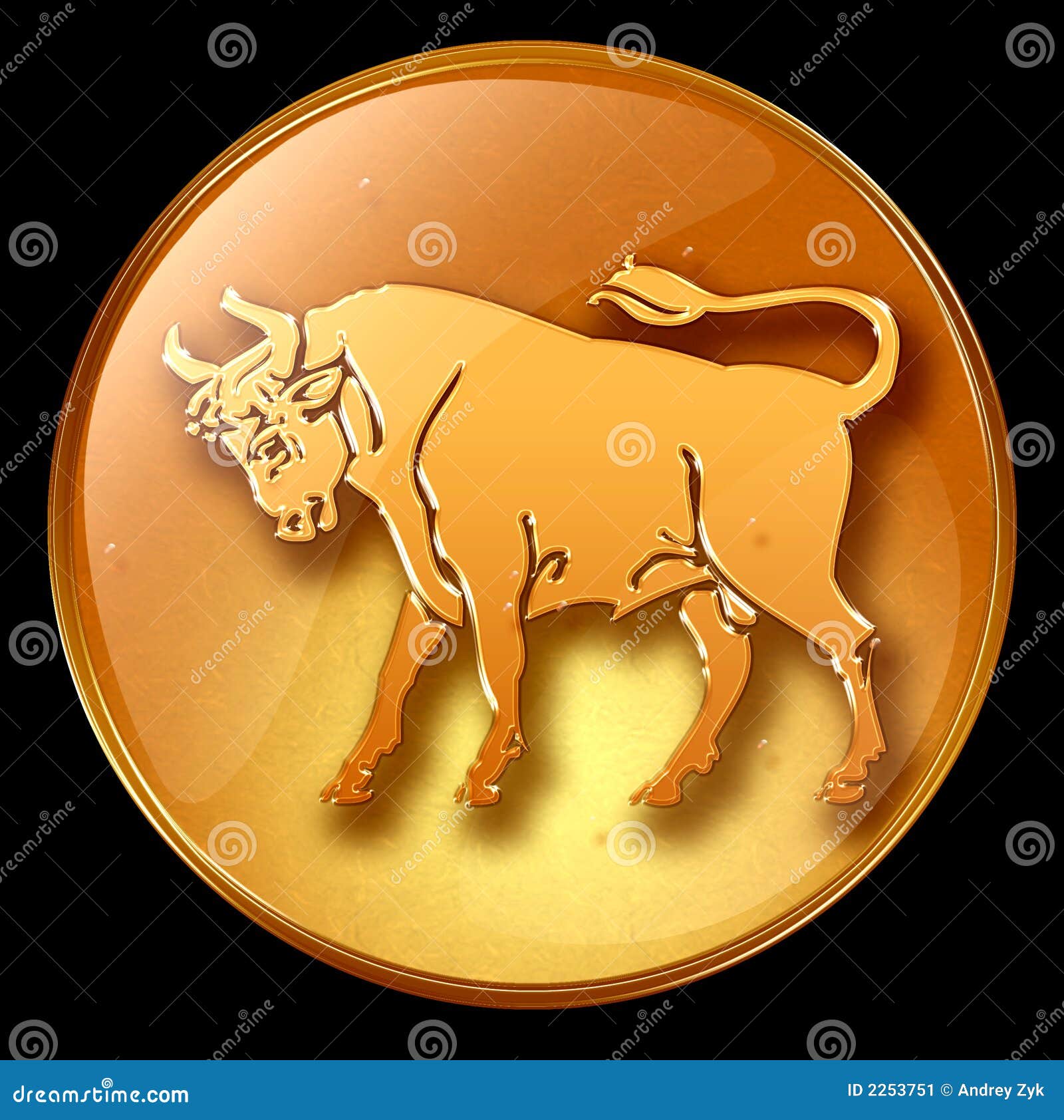Taurus zodiac button icon stock illustration. Illustration of isolated ...