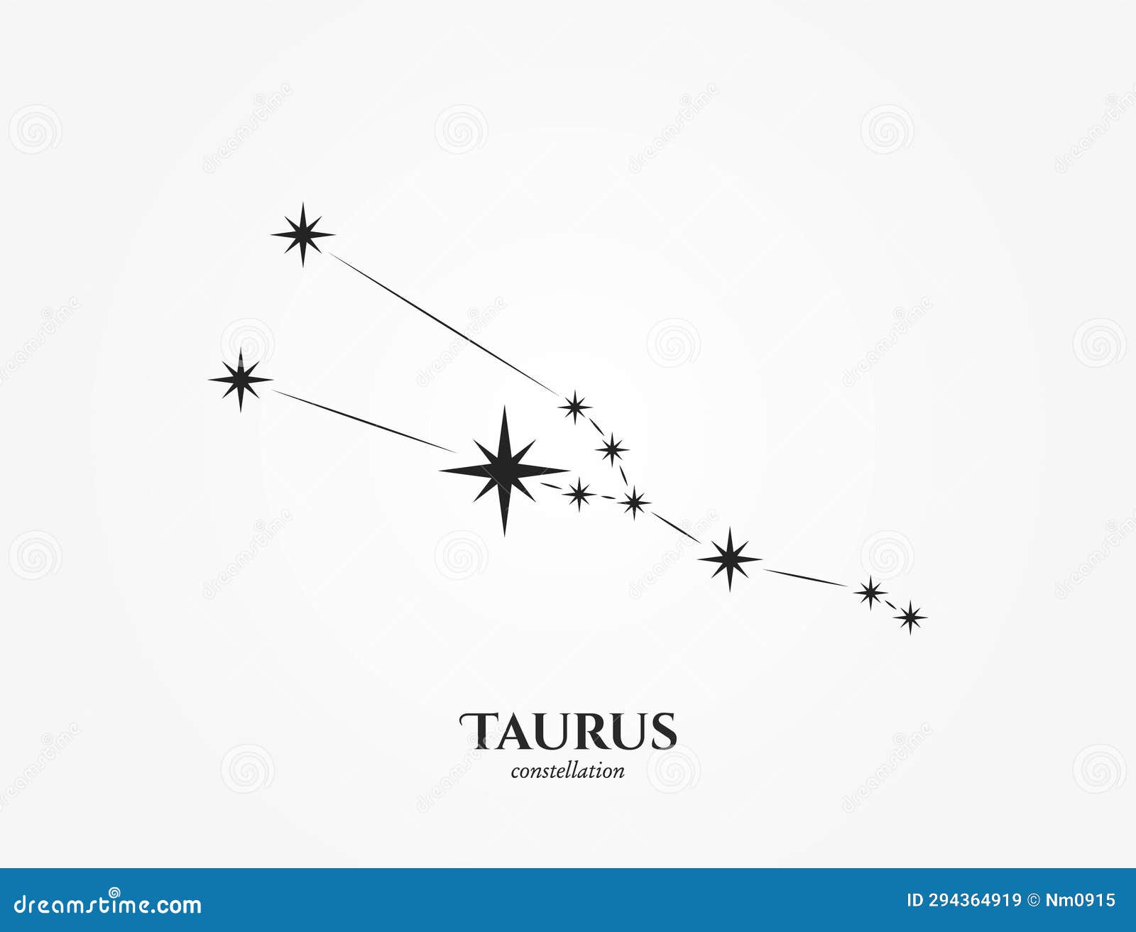 Taurus Zodiac Constellation. Astrology and Horoscope Symbol. Vector ...