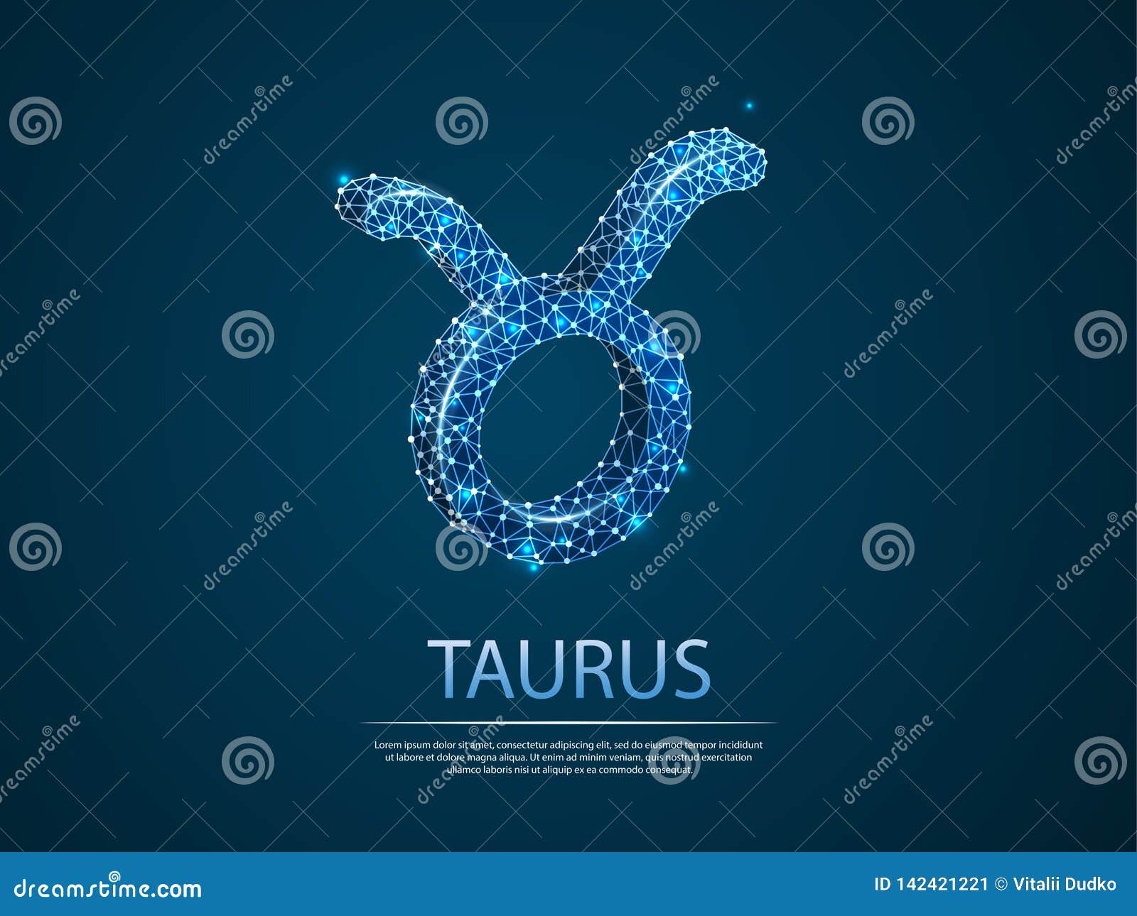 Taurus Zodiac 3D Low Poly Abstract Illustration . Vector Digit ...
