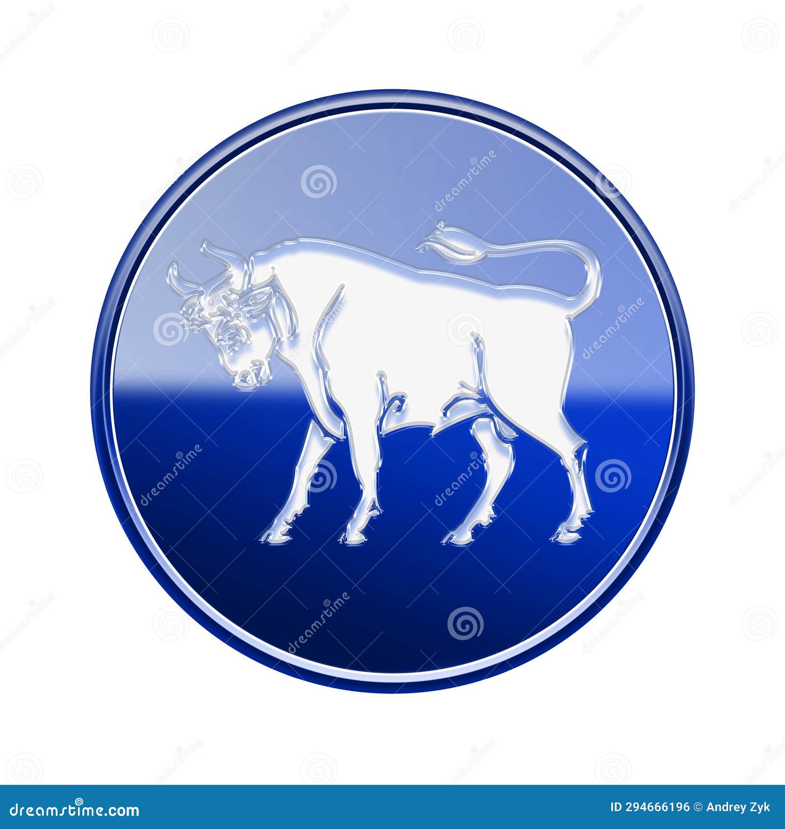 Taurus zodiac icon blue. stock illustration. Illustration of cosmos ...
