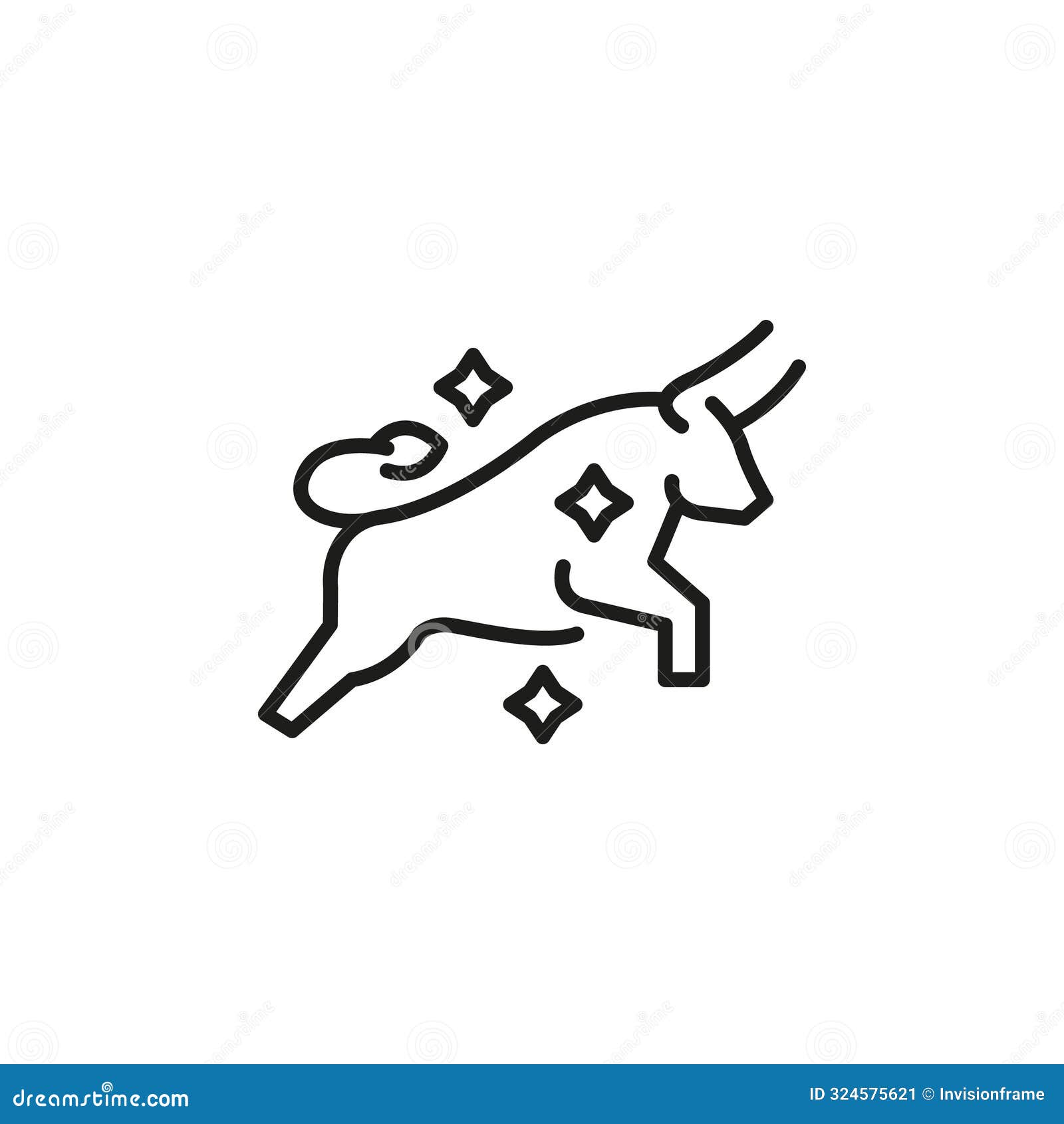 Taurus Zodiac Icon stock illustration. Illustration of forest - 324575621