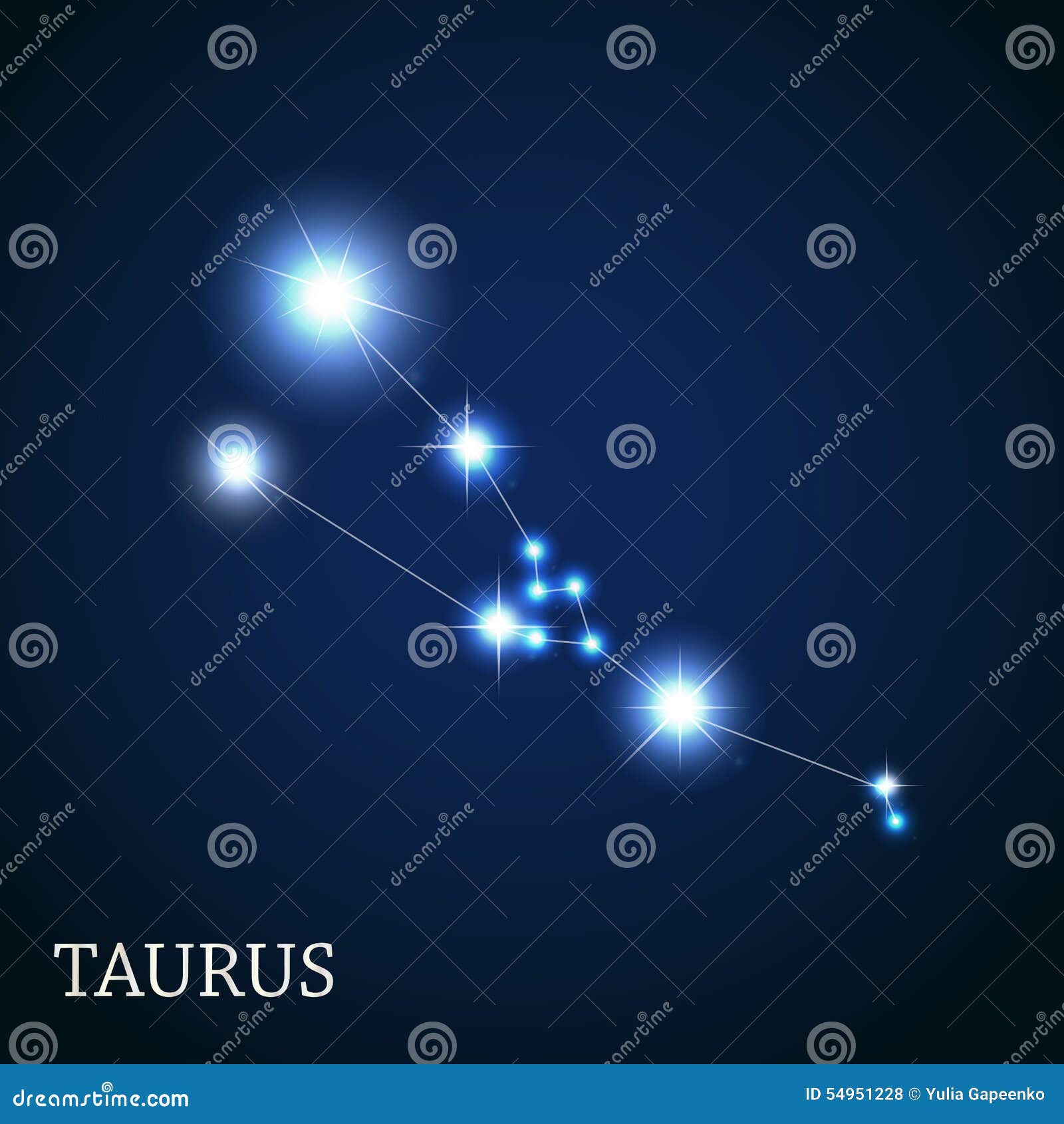Taurus Zodiac Sign of the Beautiful Bright Stars Stock Vector ...