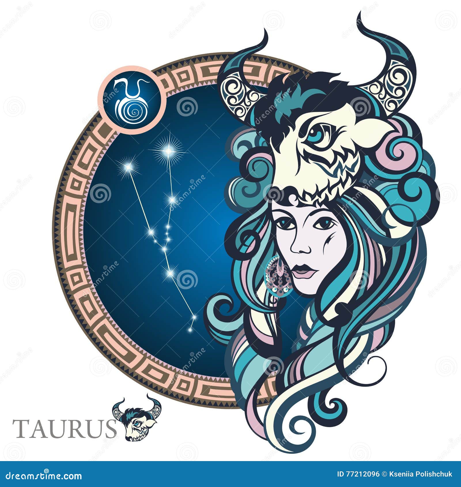 Taurus. Zodiac Sign Vector Illustration | CartoonDealer.com #77212096