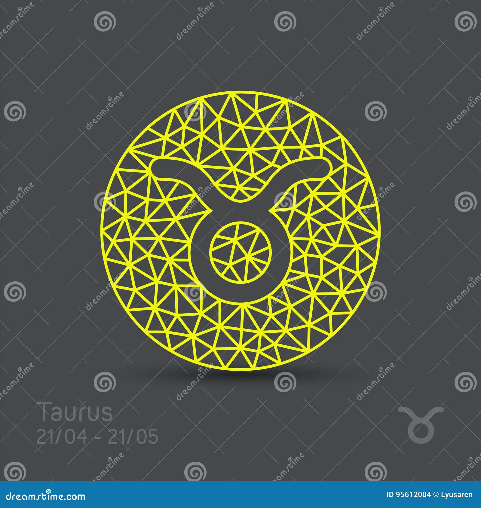 Taurus zodiac sign stock vector. Illustration of polygonal - 95612004