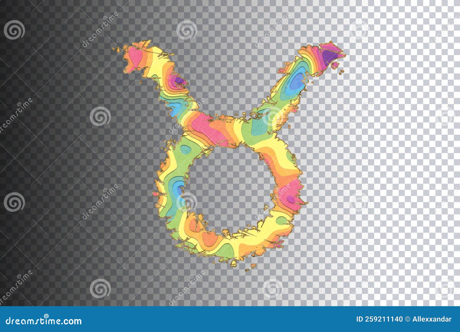 Taurus Zodiac Sign Colorful Symbol Clipping Path Stock Illustration
