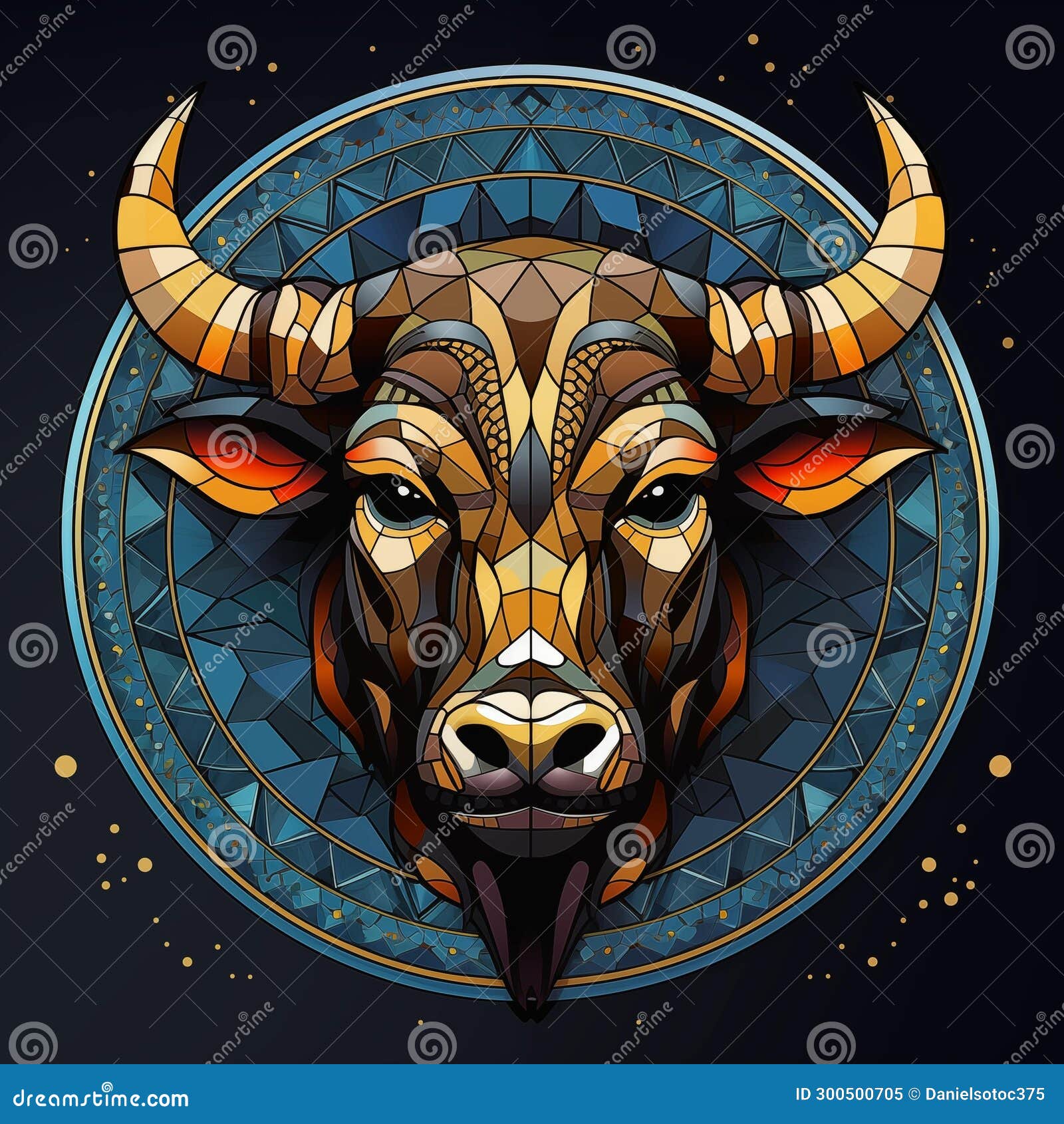 Taurus Zodiac Sign Digital Design Stock Illustration - Illustration of ...