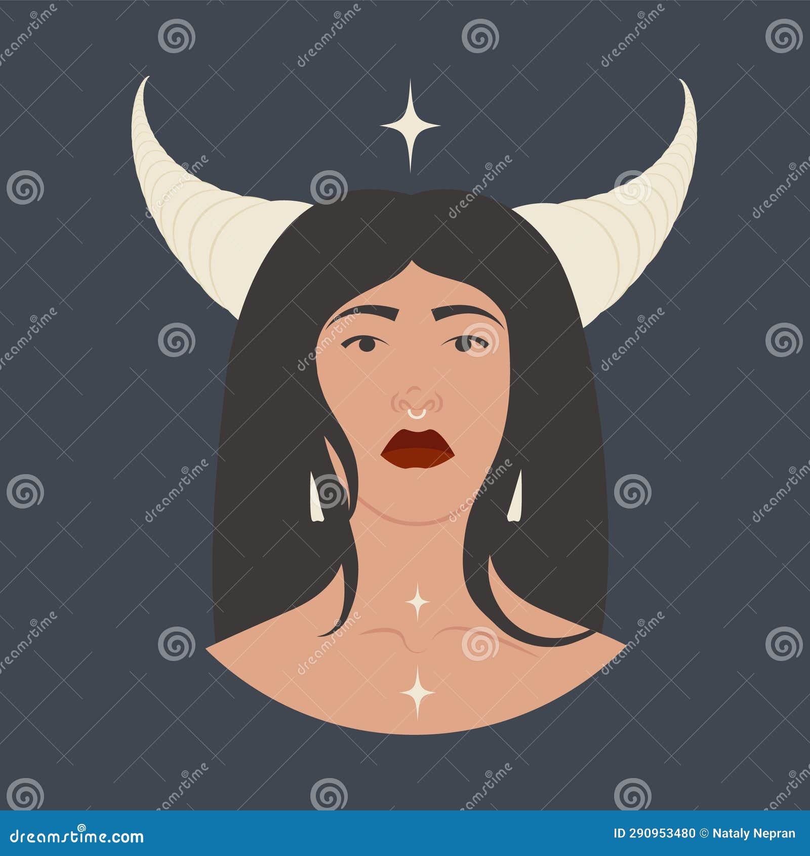 Sexy Horned Woman Devil In Latex Outfit Sassy Horny Young Girl Demon