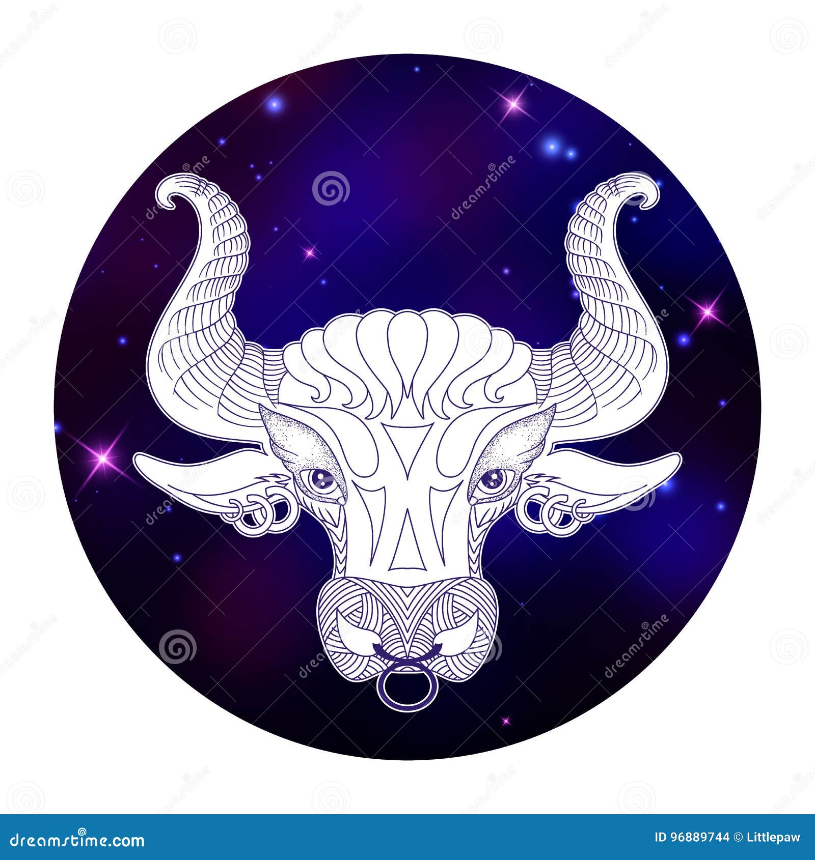 Taurus Zodiac Sign, Horoscope Symbol, Vector Illustration Stock Vector ...