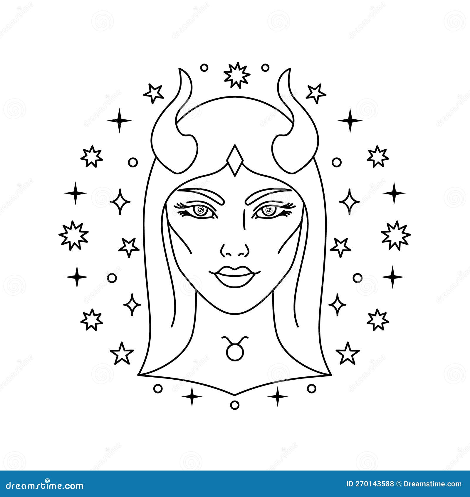 Taurus zodiac sign stock vector. Illustration of mystic - 270143588