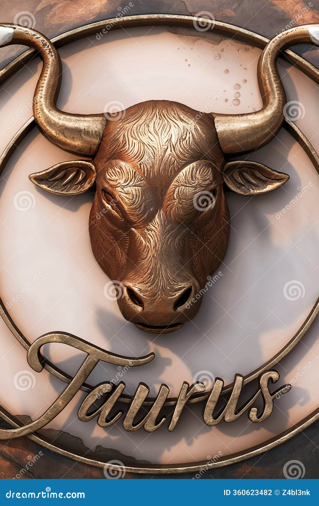 Taurus Zodiac Sign. Metal Engraved Art Stock Illustration ...