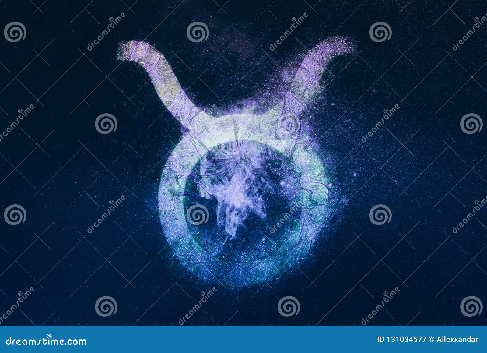 Taurus Zodiac Sign. Abstract Night Sky Background Royalty-Free Stock ...
