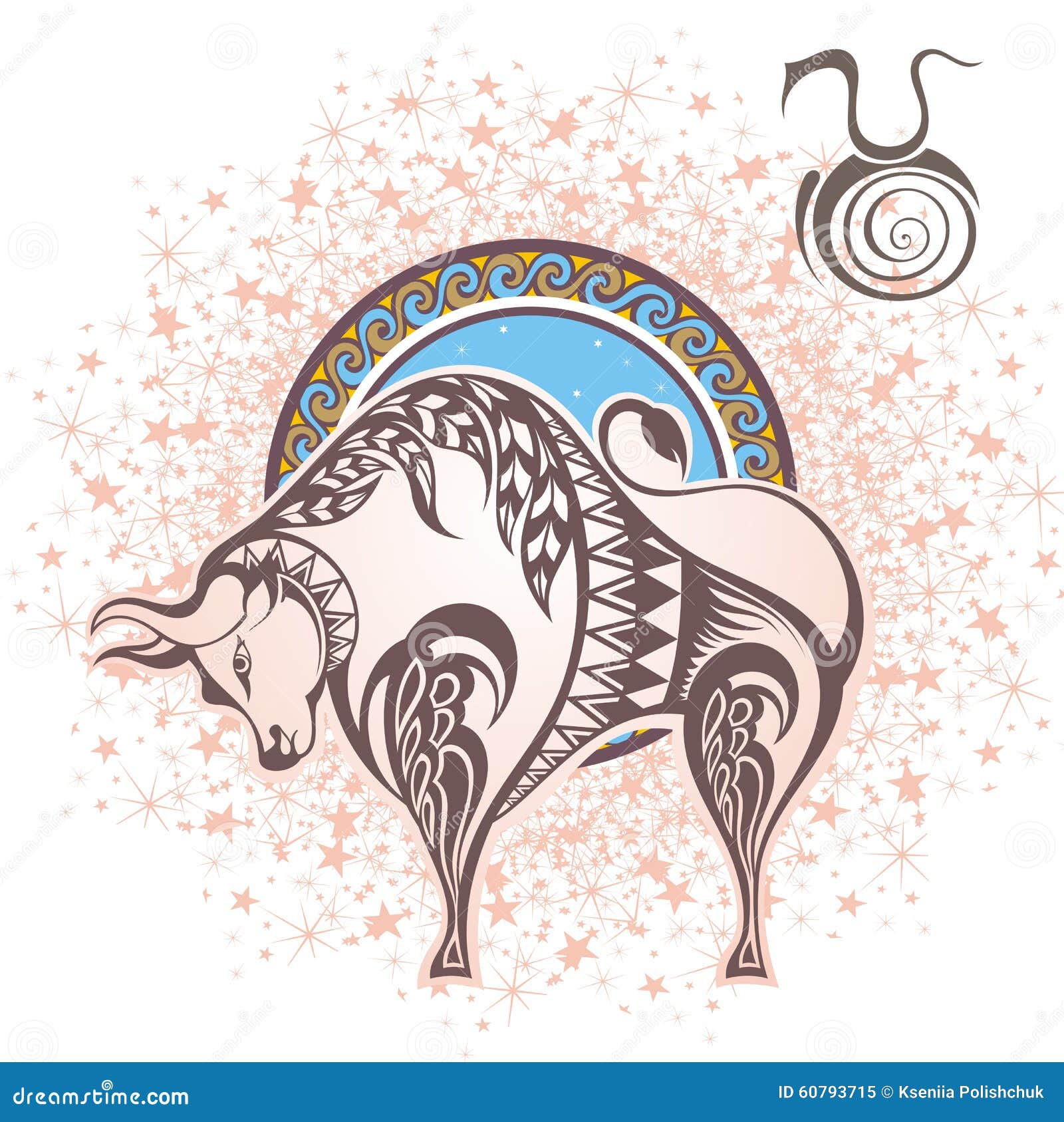 Taurus. Zodiac sign stock vector. Illustration of cancer - 60793715